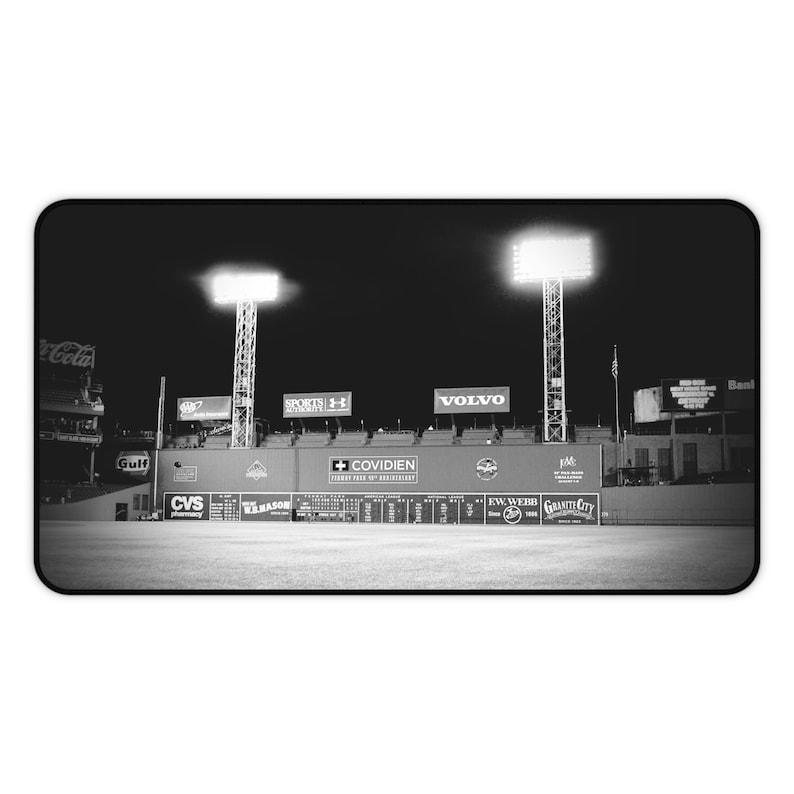Boston Red Sox Fenway Park Green Monster Desk Mat Black and White for ...