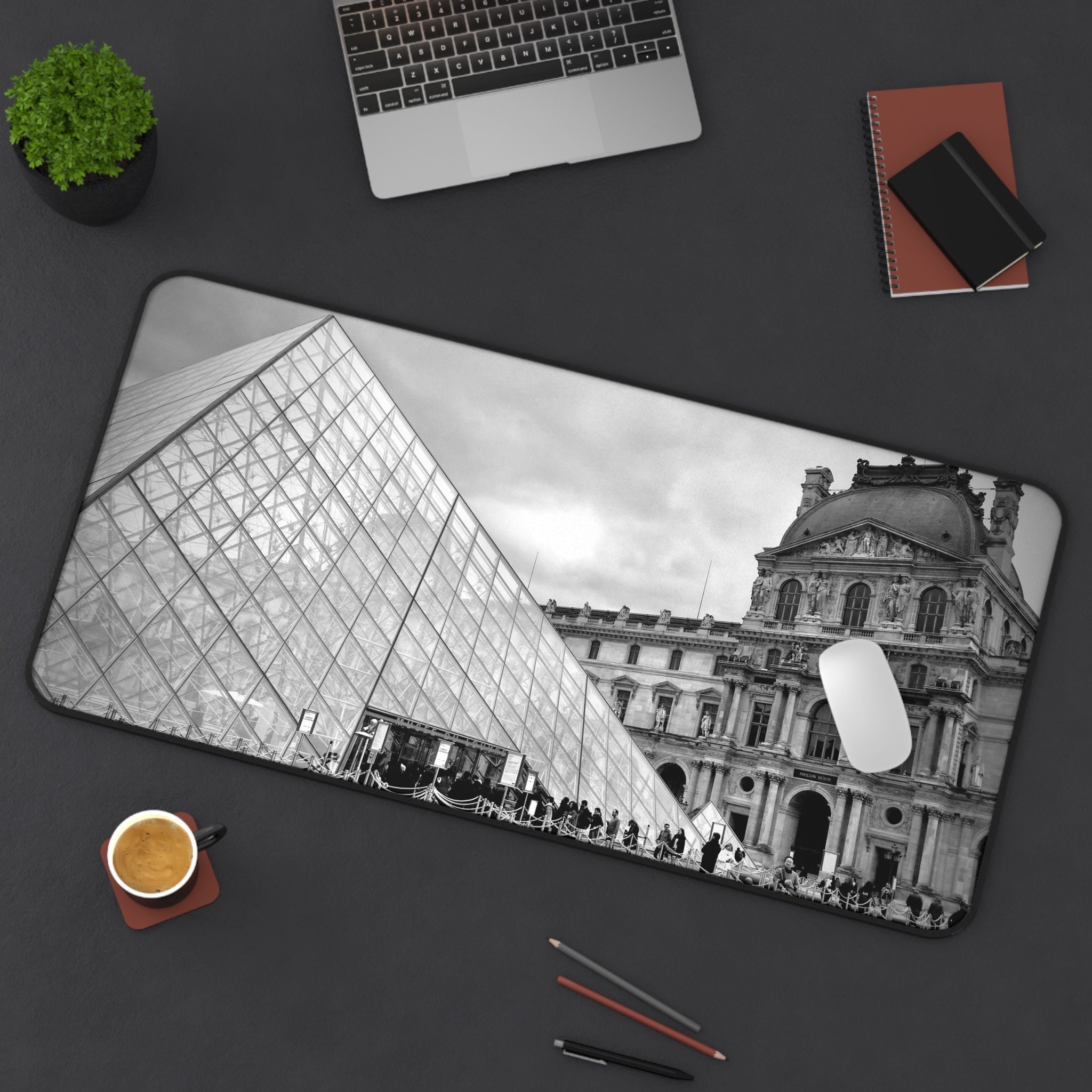 Louvre Museum Pyramid Paris France Desk Mat for Keyboard And/or Mouse ...
