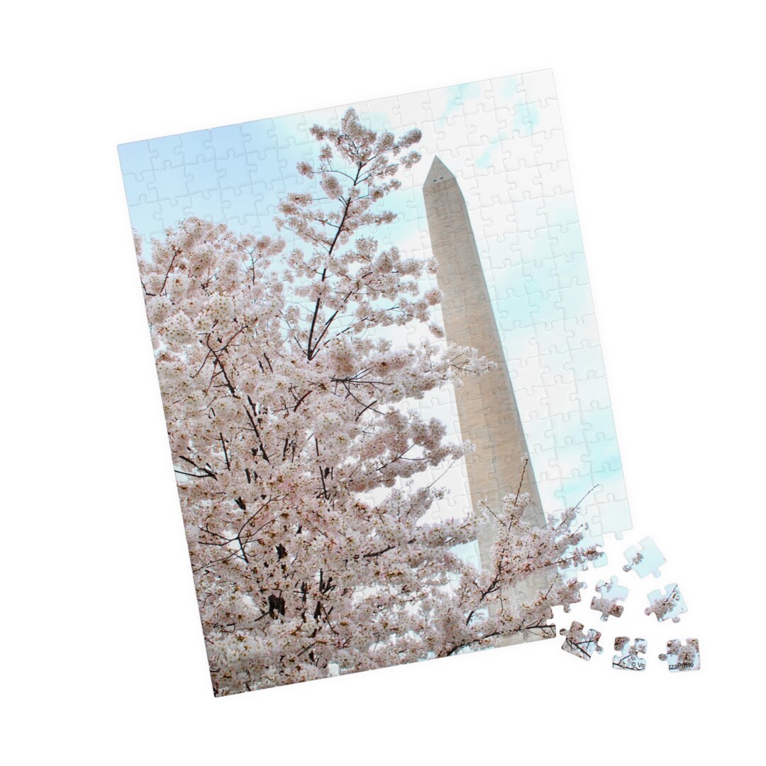 Washington Monument With Cherry Blossoms Washington DC Color Puzzle ...
