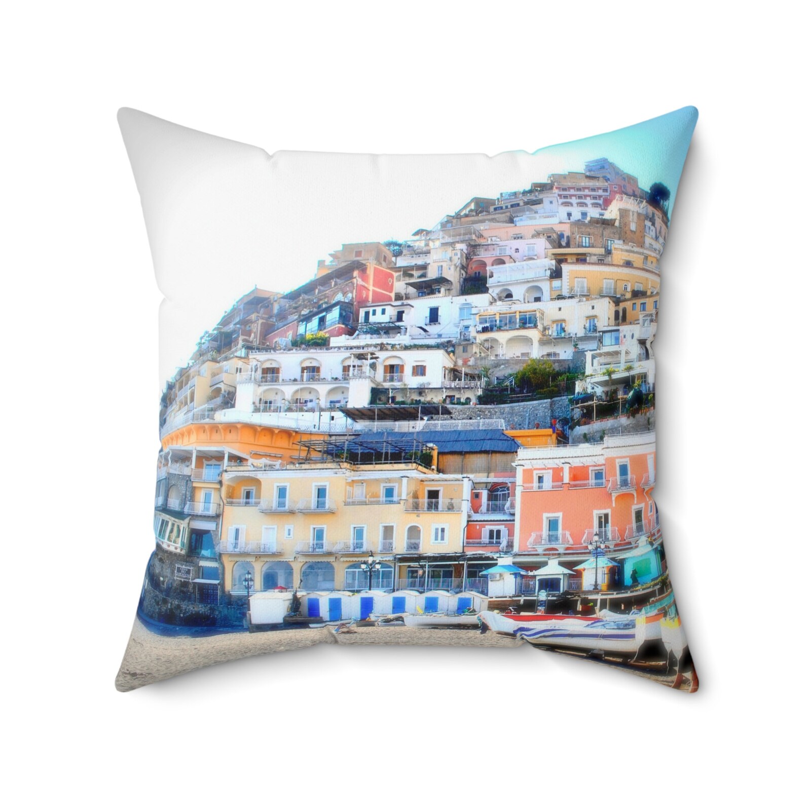 Positano Beach Amalfi Coast Italy Spun Polyester Square Throw Pillow - Etsy