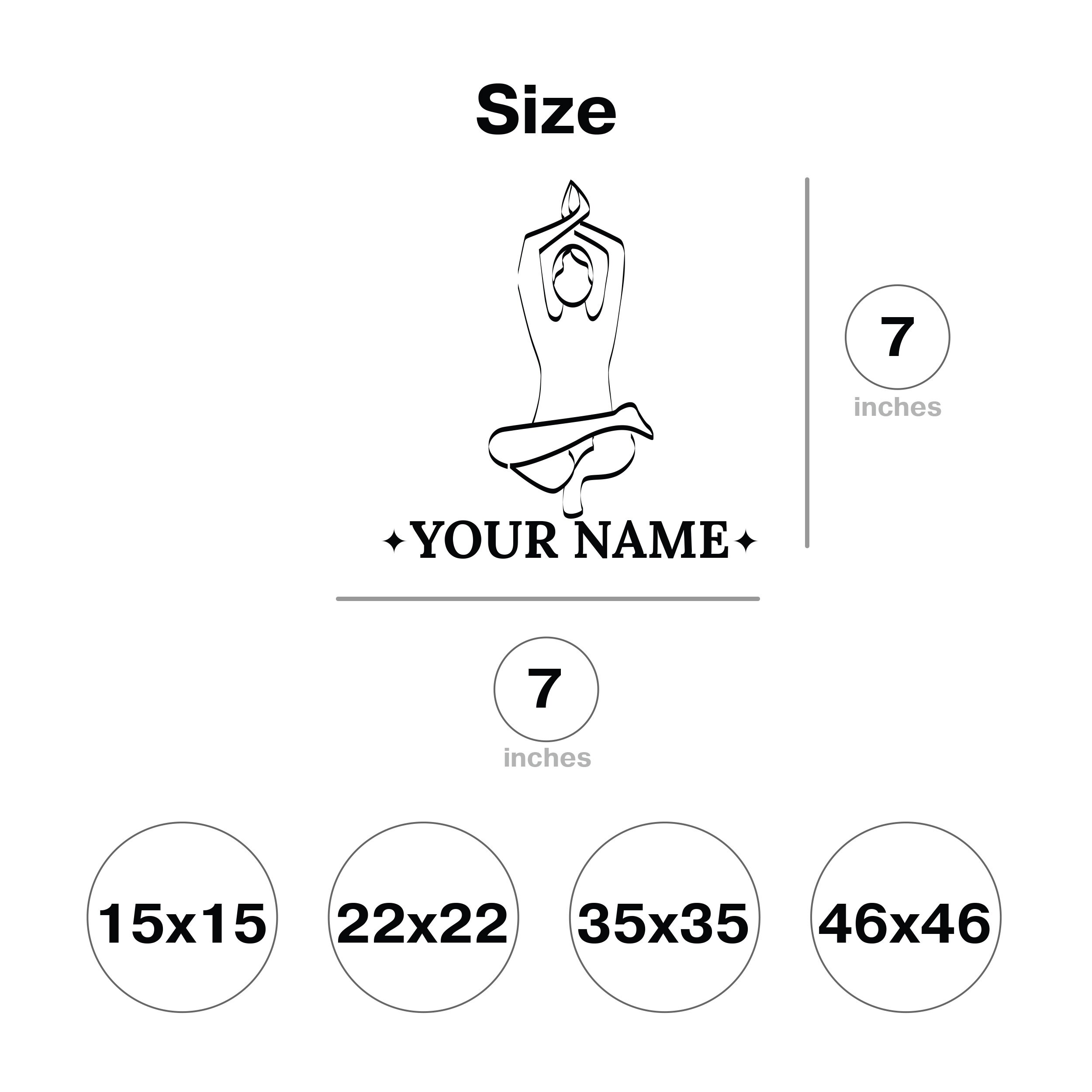 Crossed-legged Girl With Raised Hands Yoga Stickers for Front Door ...