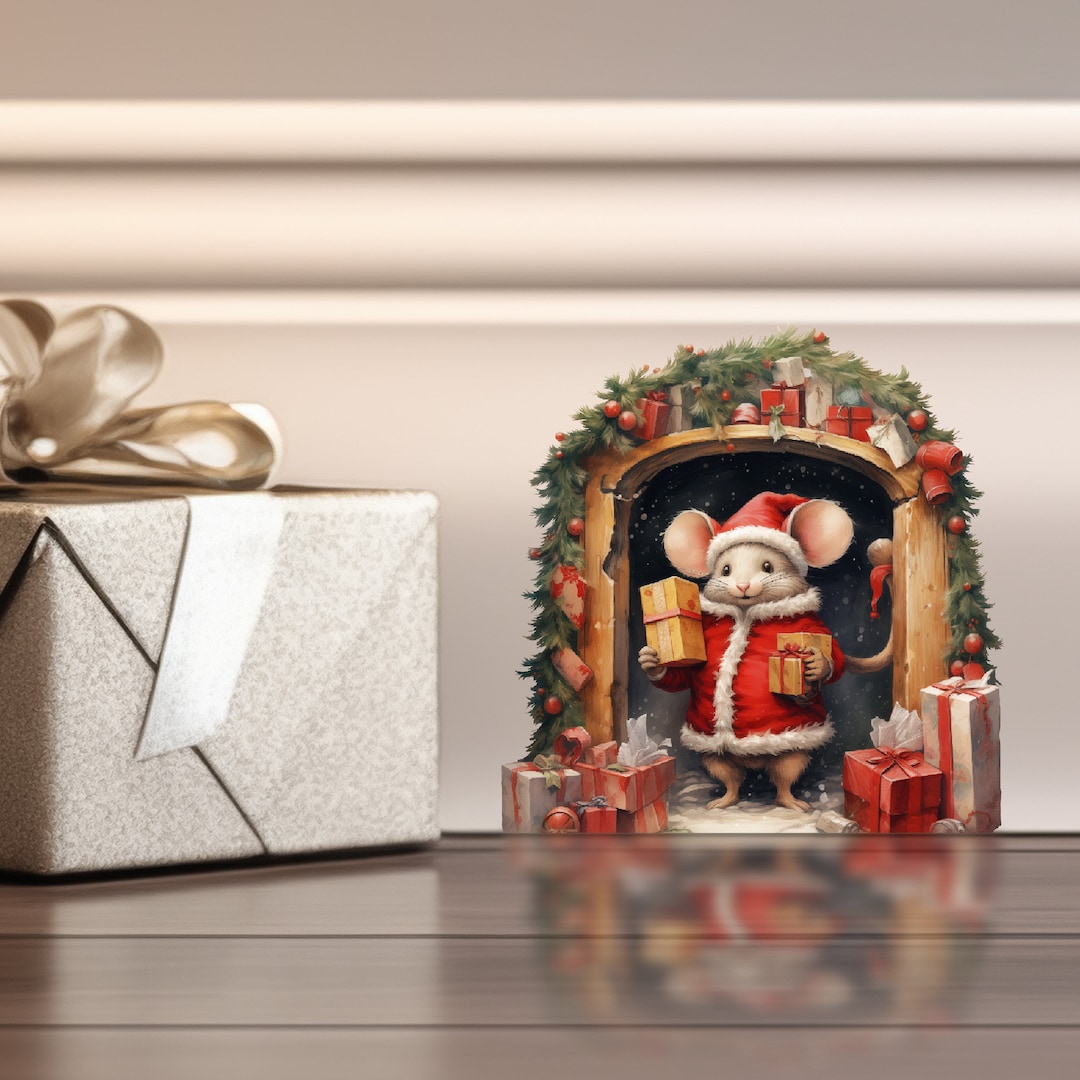 Christmas Stair Decals, Mouse House Sticker Mouse in the Wall Decal ...