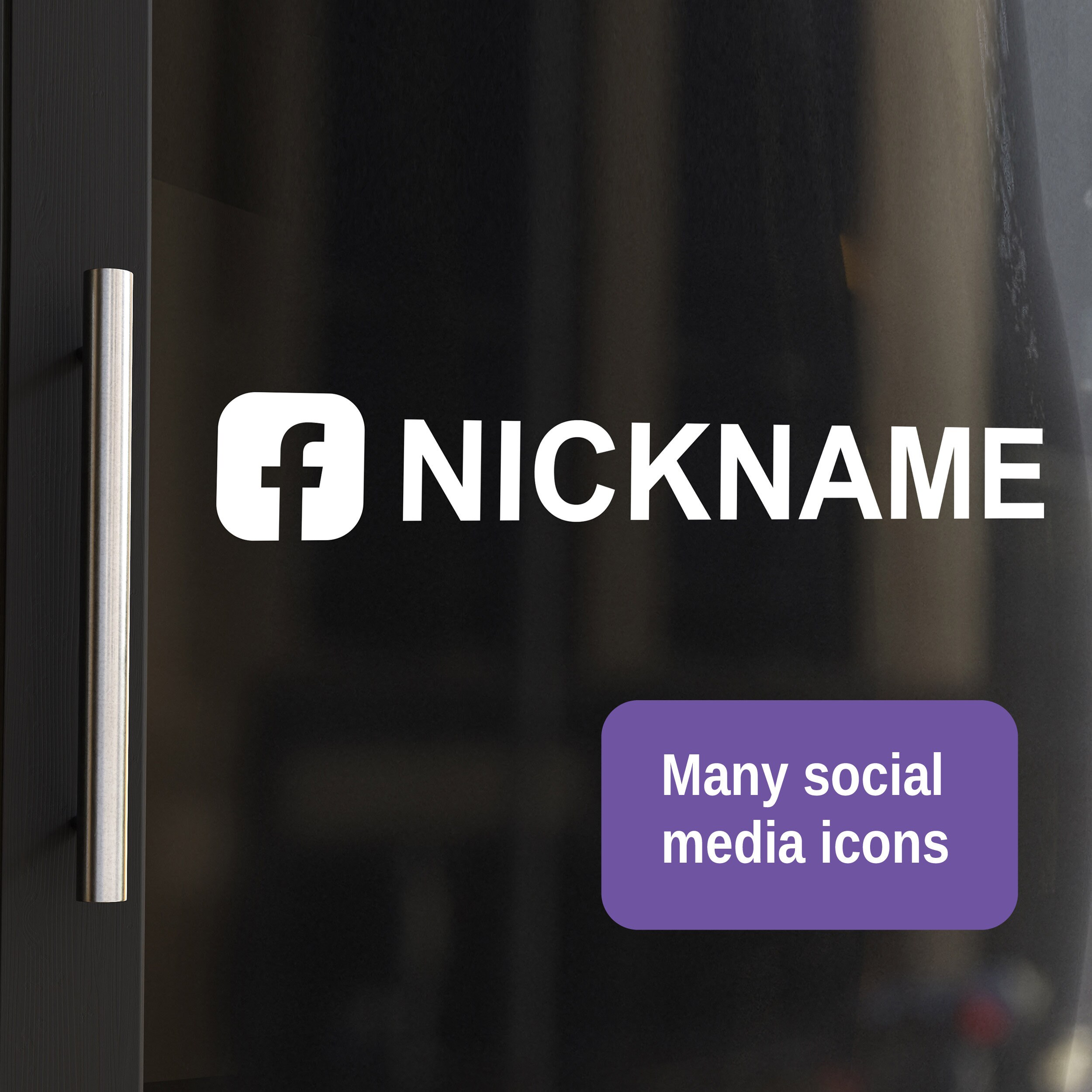 Custom Vinyl Social Media Stickers Customized Name Username Logo ...