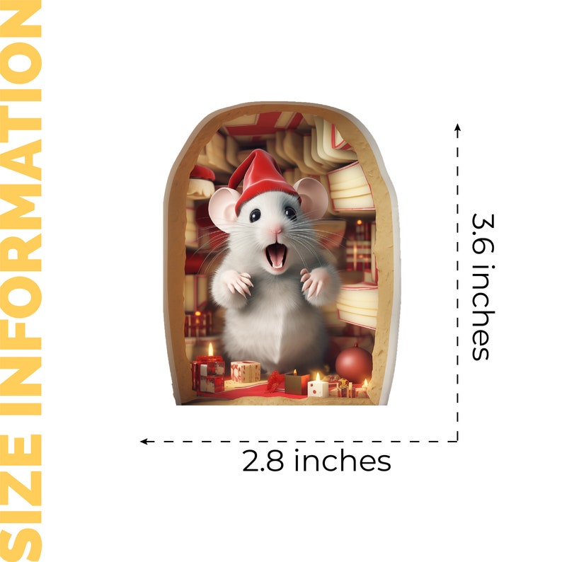 Mouse in the Wall Decal 3D Mouse Hole Wall Stickers Christmas Stair ...