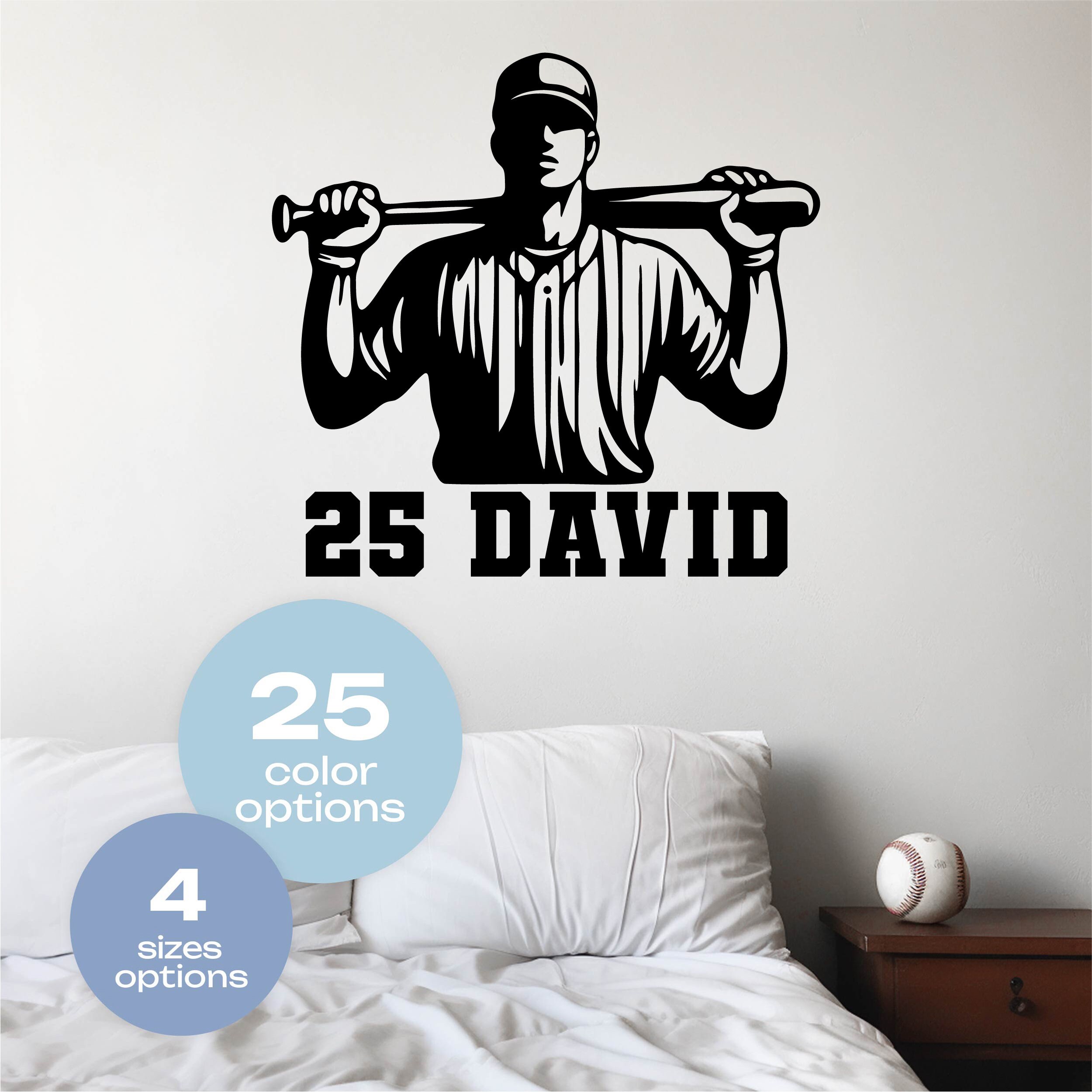 Baseball Wall Decals for Boys Room Personalized Baseball Name Sticker ...