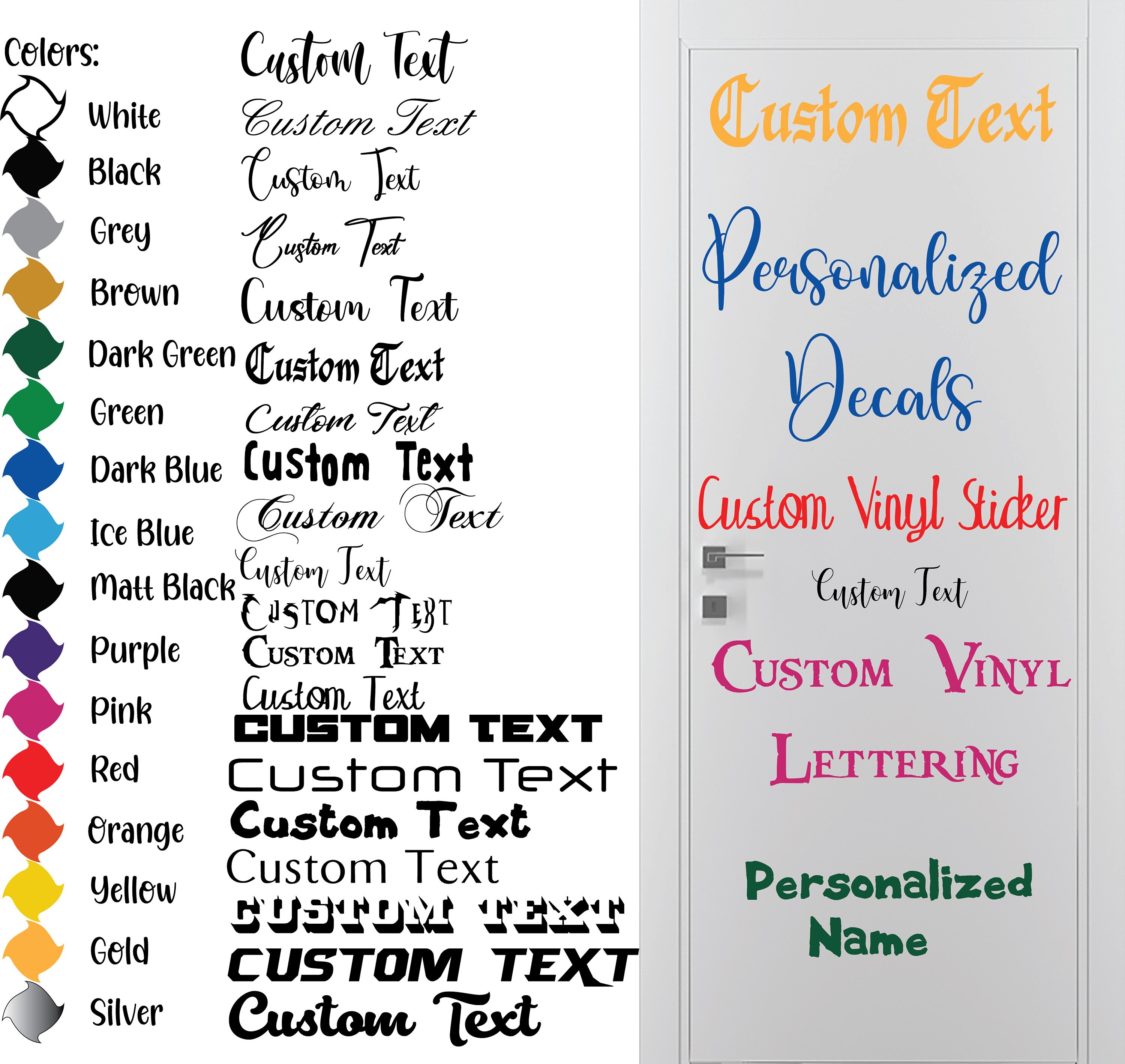 Personalized Custom Font Name Decal Sticker - Custom Vinyl Lettering ...