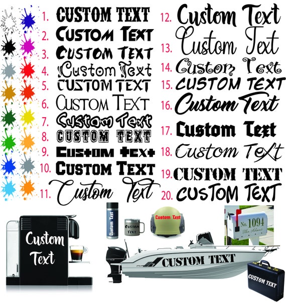 Personalized Design Your Own Name Custom Vinyl Decal Custom Text Vinyl Sticker Car window boat yeti Lettering JDM Automotive Windshield Etsy