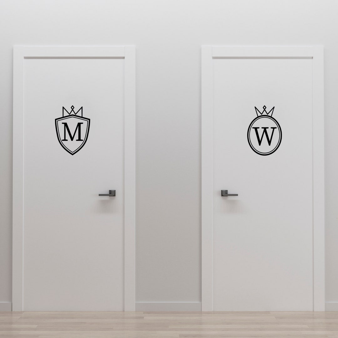 Toilet Restroom Sign Figures for Woman and Man With Crown- Perfect Size ...