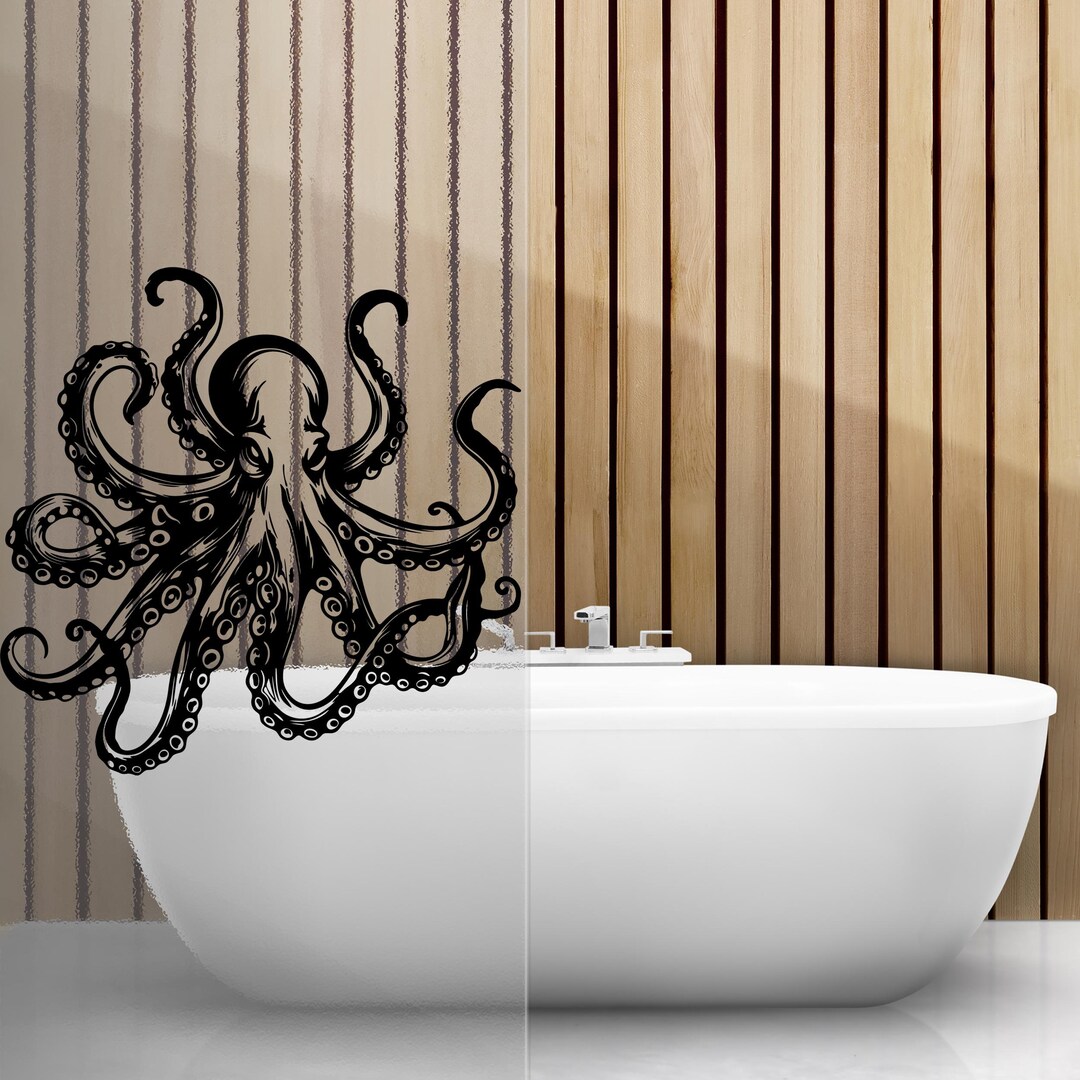 Octopus Decal Octopus Wall Decal Bathroom Octopus Tentacle Wall Decals ...