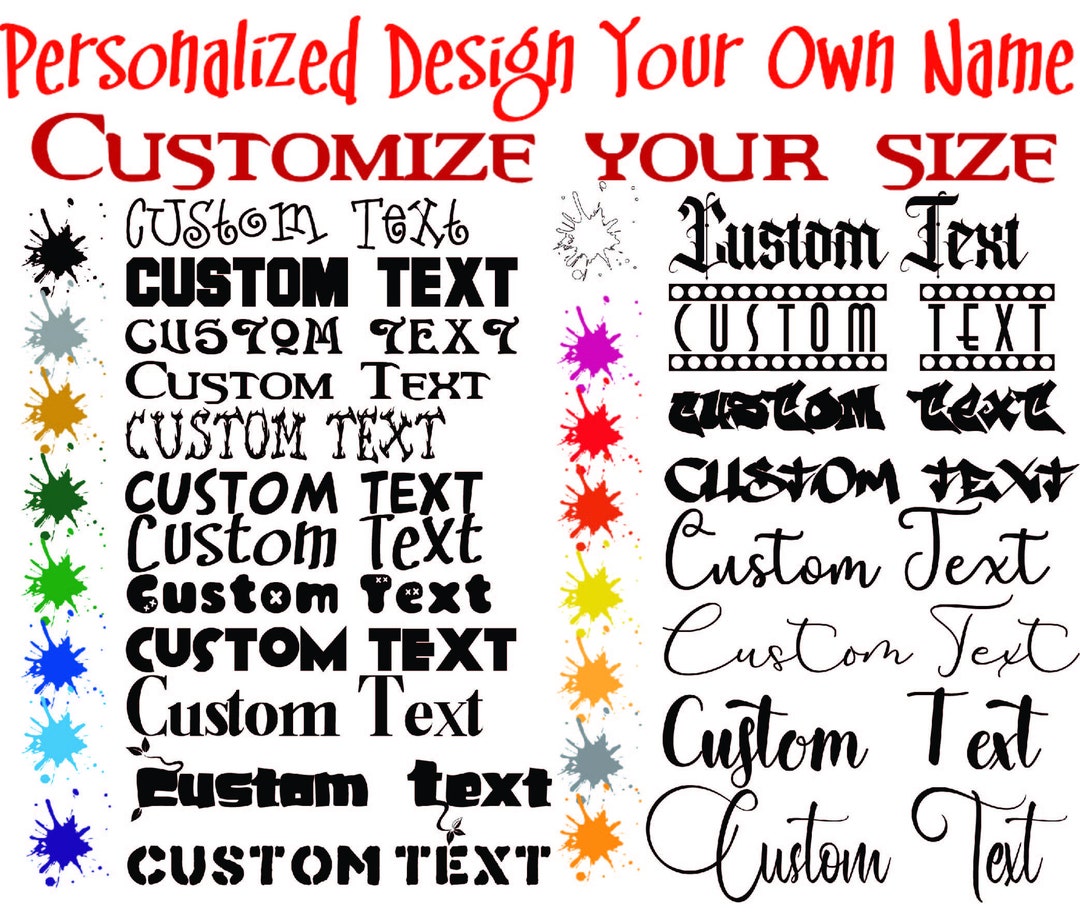 Personalized Design Your Own Name - Custom Vinyl Sticker Car Window ...