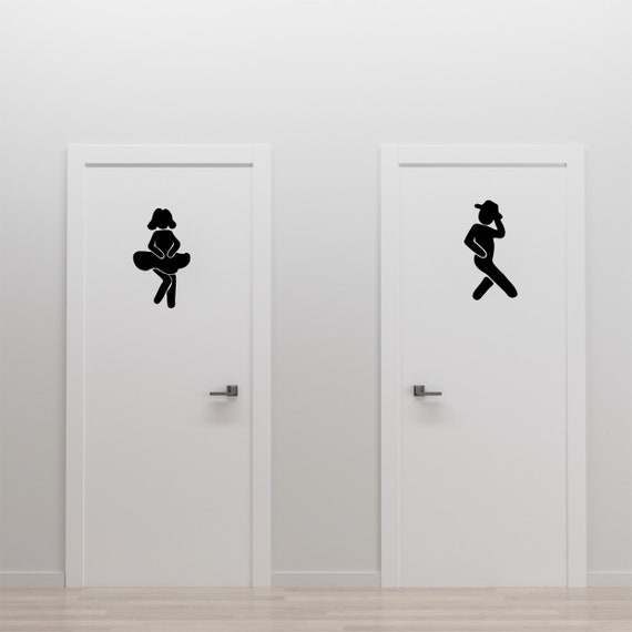 Toilet Door Sign Sticker Vinyl Decals Ladies and Gentlemens - Etsy
