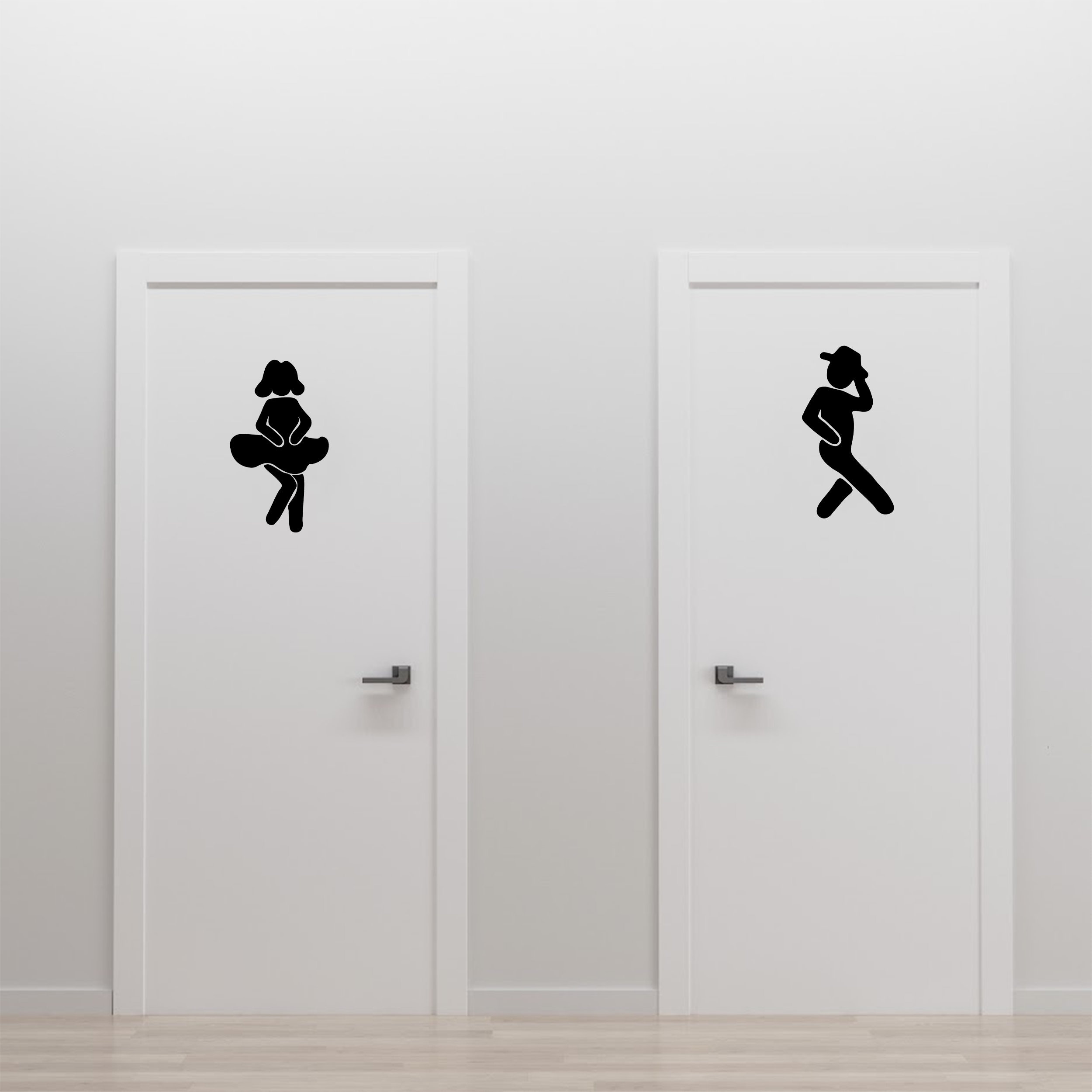 Toilet Door Sign Sticker - Vinyl Decals Ladies and Gentlemen’s - Pair ...