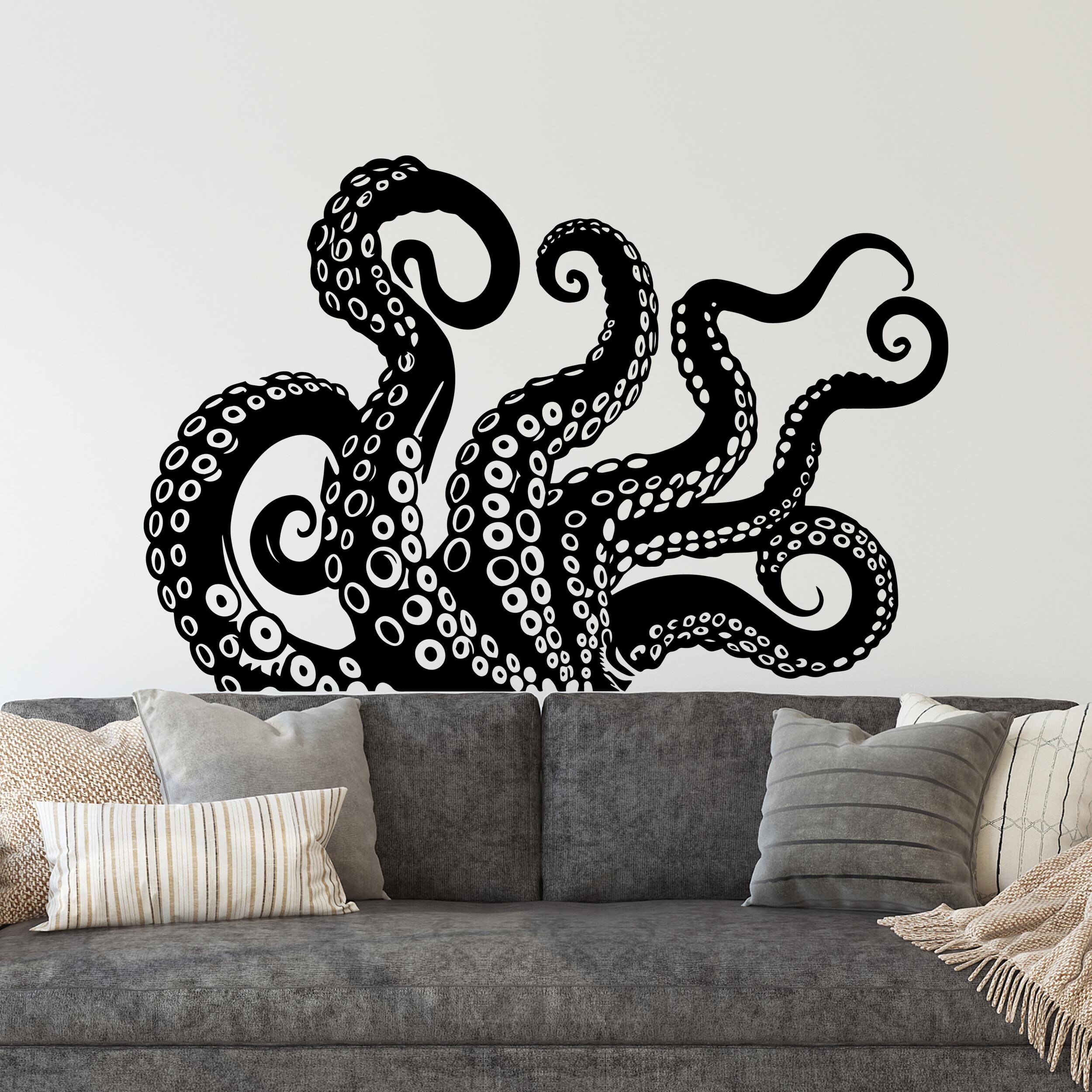 Octopus Decal - Octopus Wall Decal Bathroom - Wall Decal Octopus - Wall ...