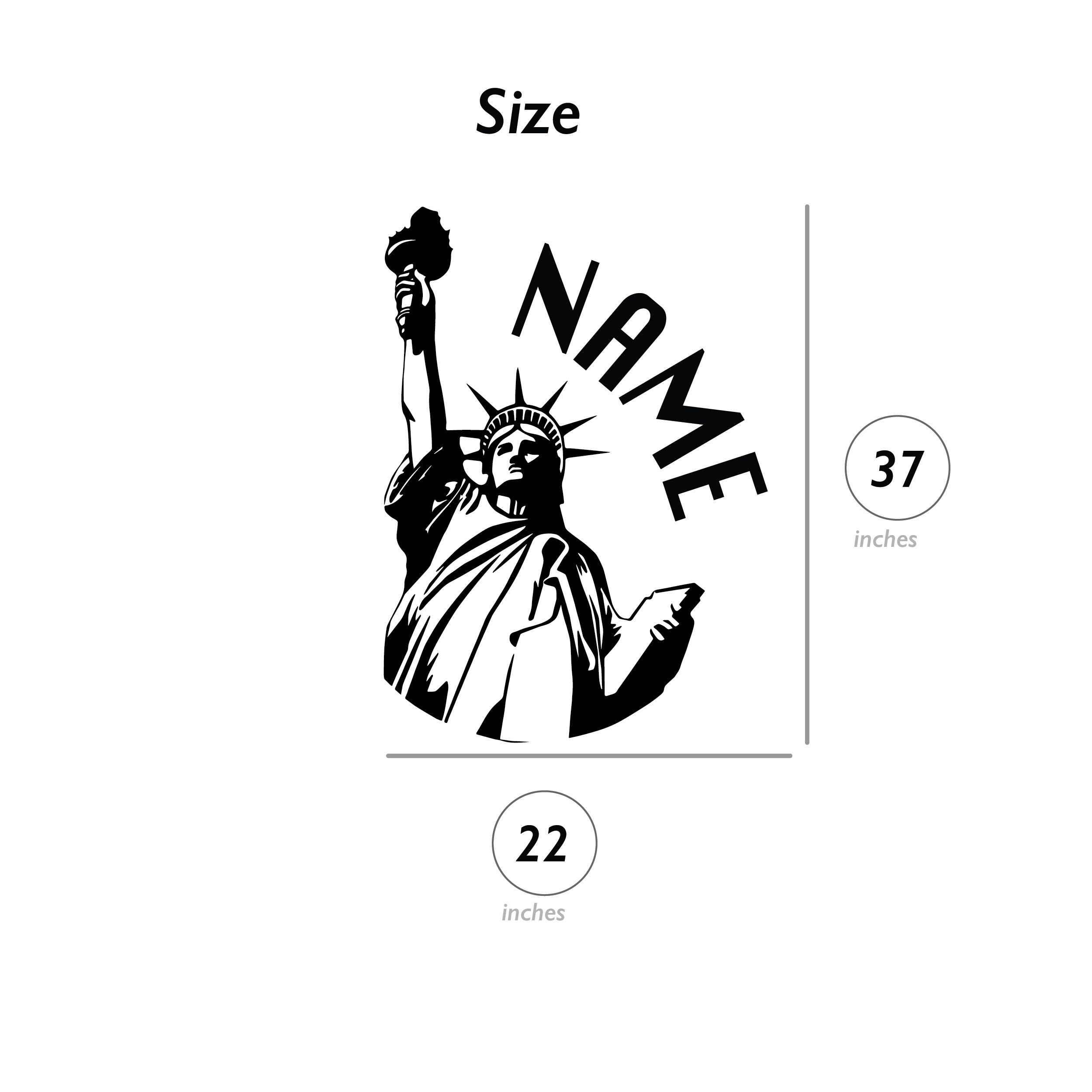 Statue of Liberty Car Decal With Personal Name Inscription -statue of ...