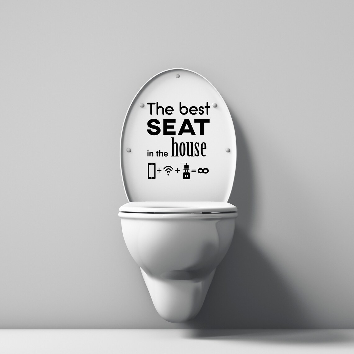 Toilet Sticker Rules Vinyl Decal the Best Seat in the House Black Sign ...