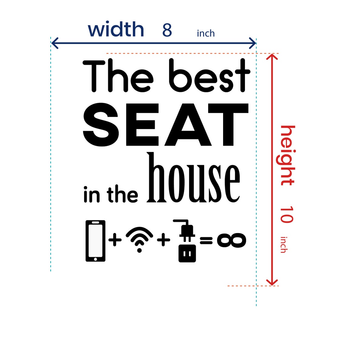 Toilet Sticker Rules Vinyl Decal the Best Seat in the House Black Sign ...