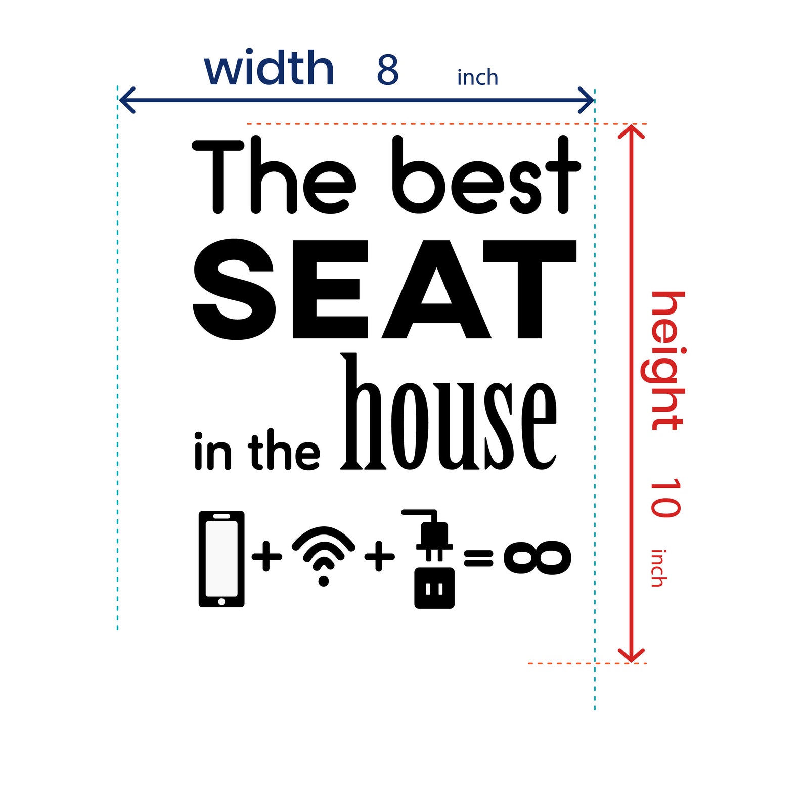 Toilet Sticker Rules Vinyl Decal the Best Seat in the House Black Sign ...