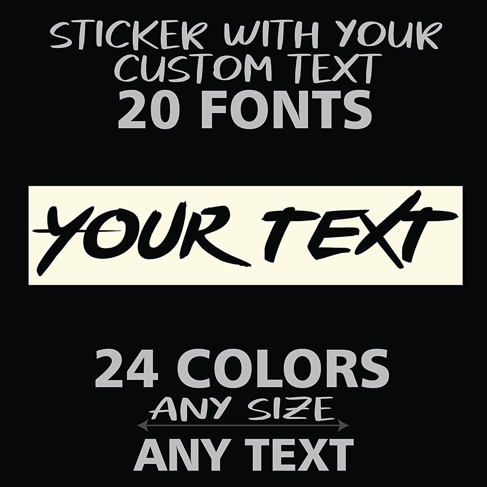 Personalized Lettering Vinyl Sticker With Your Own Custom Text Name ...