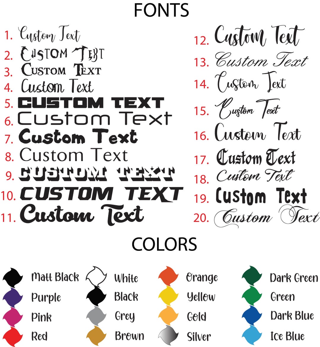 Design Your Own (20 Fonts + 20 Colors) Custom Vinyl Lettering Decal ...