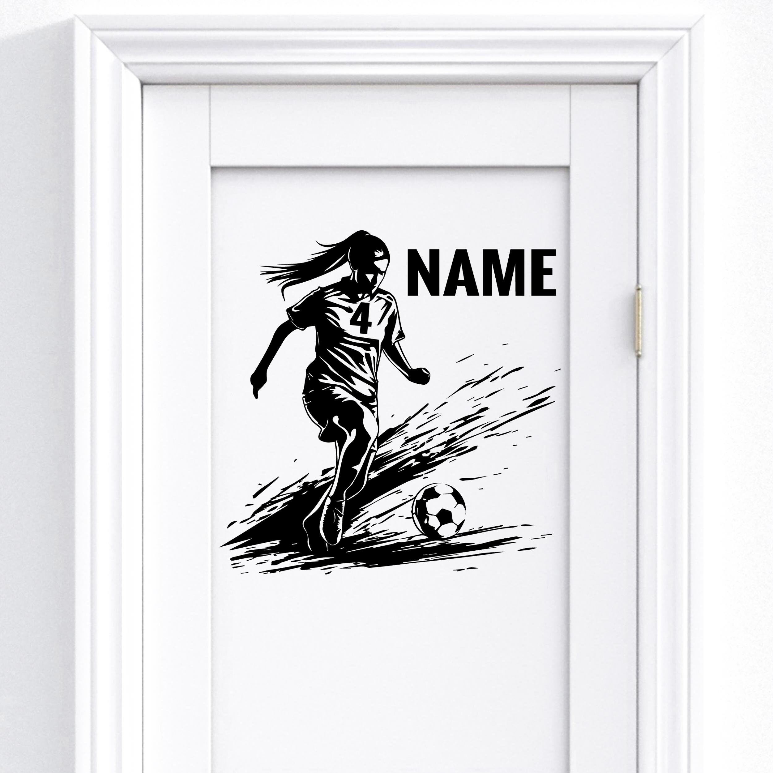Soccer Silhouette Wall Decal - Custom Soccer Name Wall Decal - Custom ...