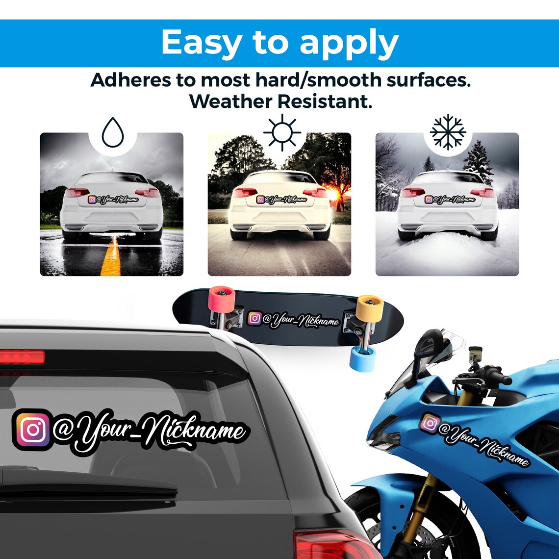 Custom Social Media Vinyl Stickers - Customized Name Username Logo ...
