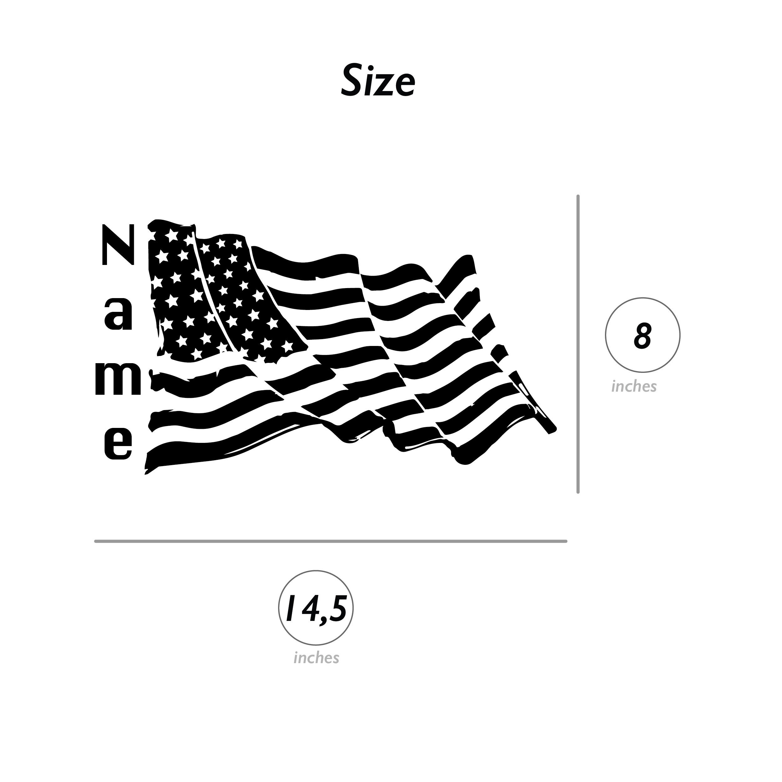 American Flag Sticker With Customized Name - Personalized American Flag ...