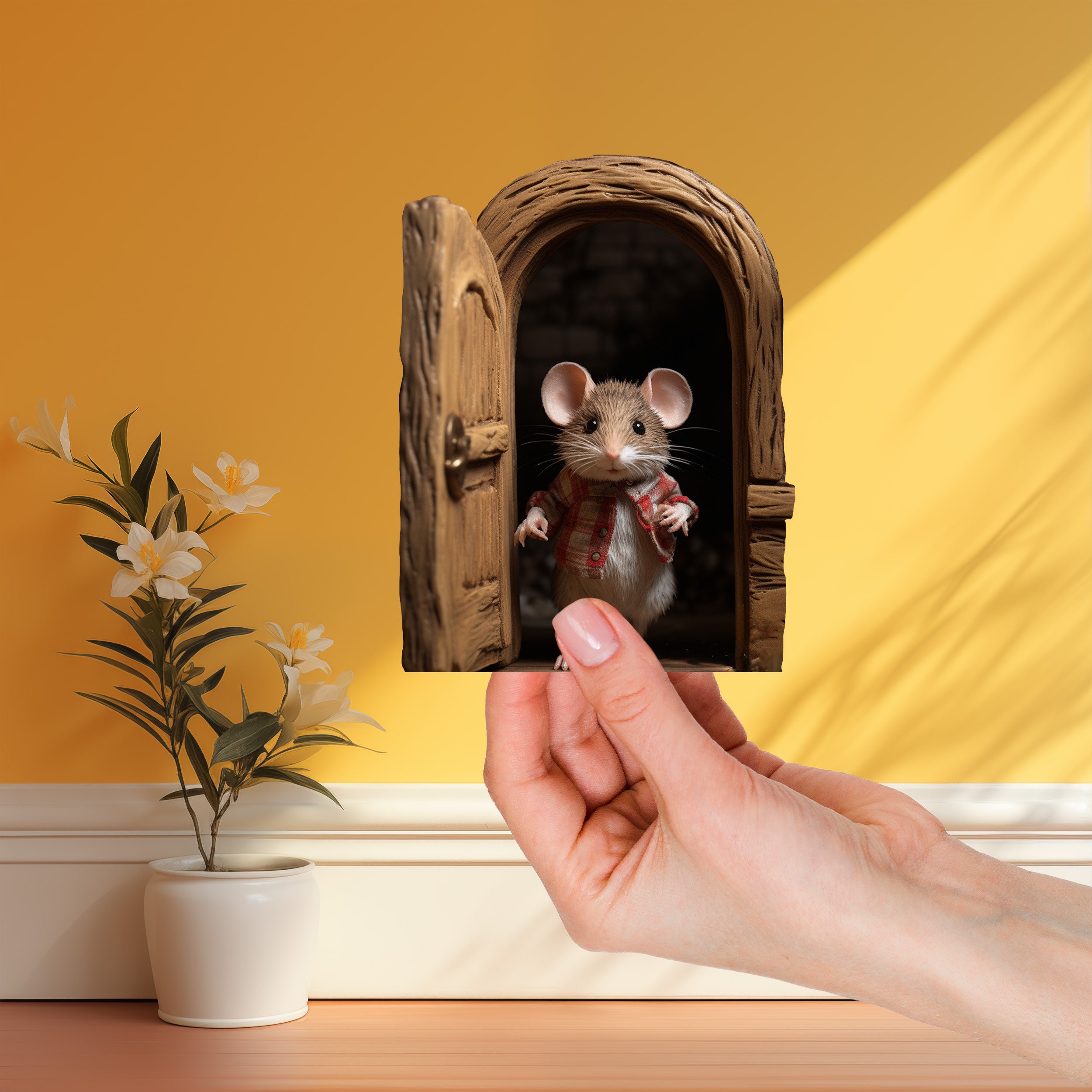 Mouse Stickers for Walls Mouse Decals Mouse Hole 3d Mouse Wall Decal ...