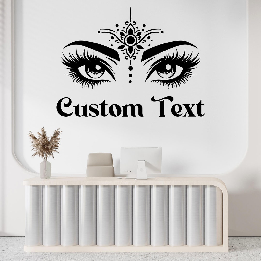 Eyelash Wall Decal Stickers - Lash Wall Decal - Wall Decals for Makeup ...