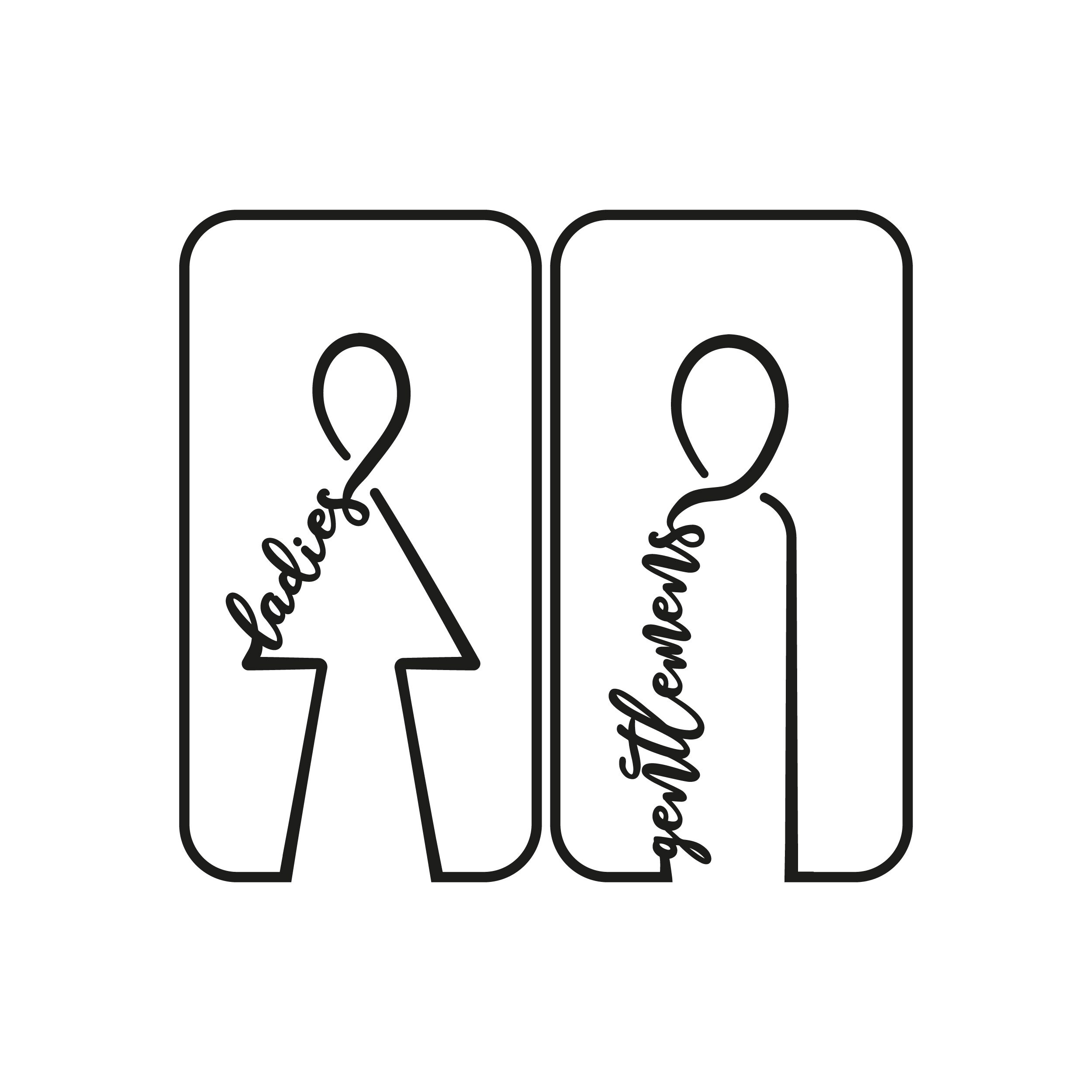 Toilet Door Sign Sticker - Pair of Creative Restroom Sticker - Decal ...