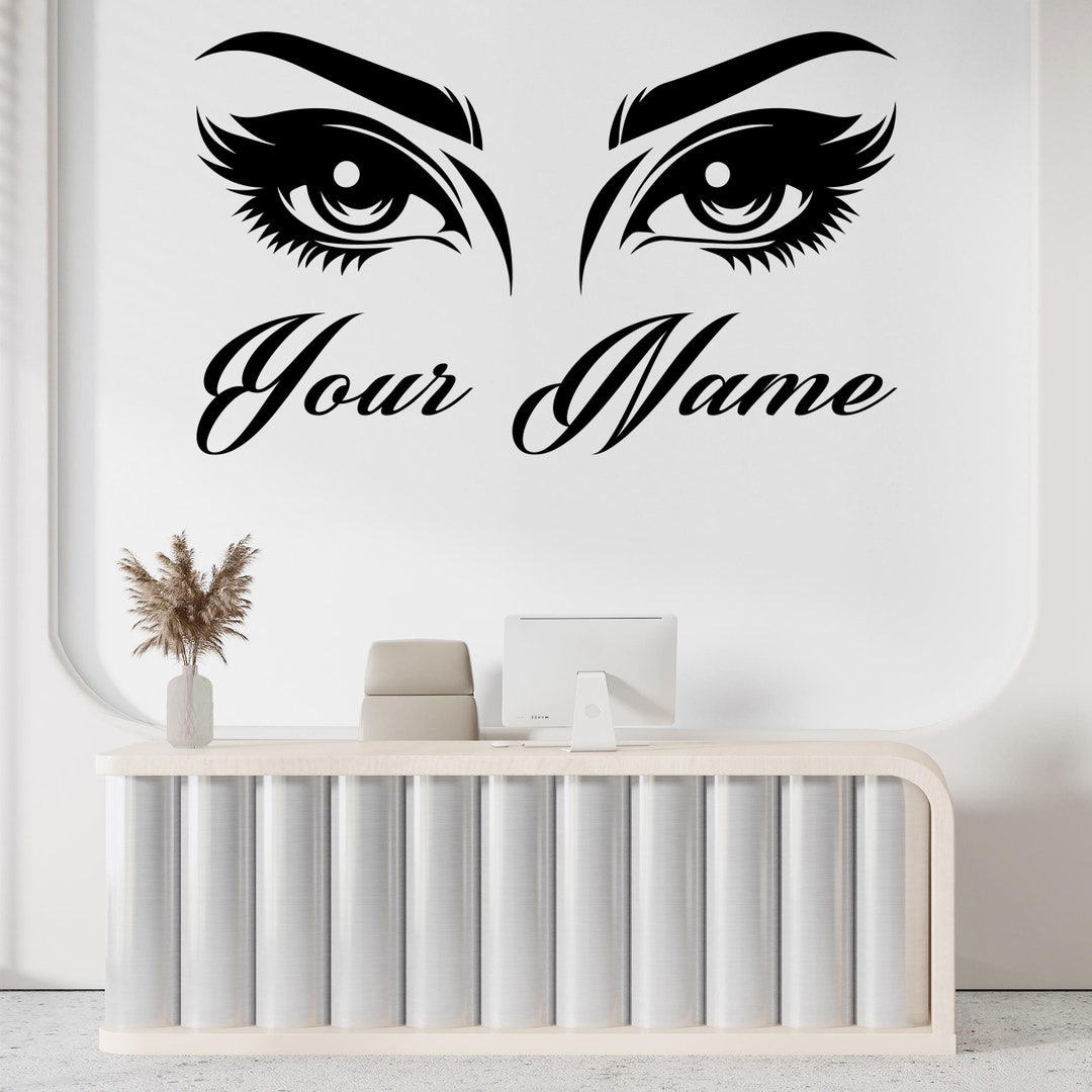 Eyes Wall Stickers - Eye Wall Decal - Eyelash Window Decal - Eyelash ...