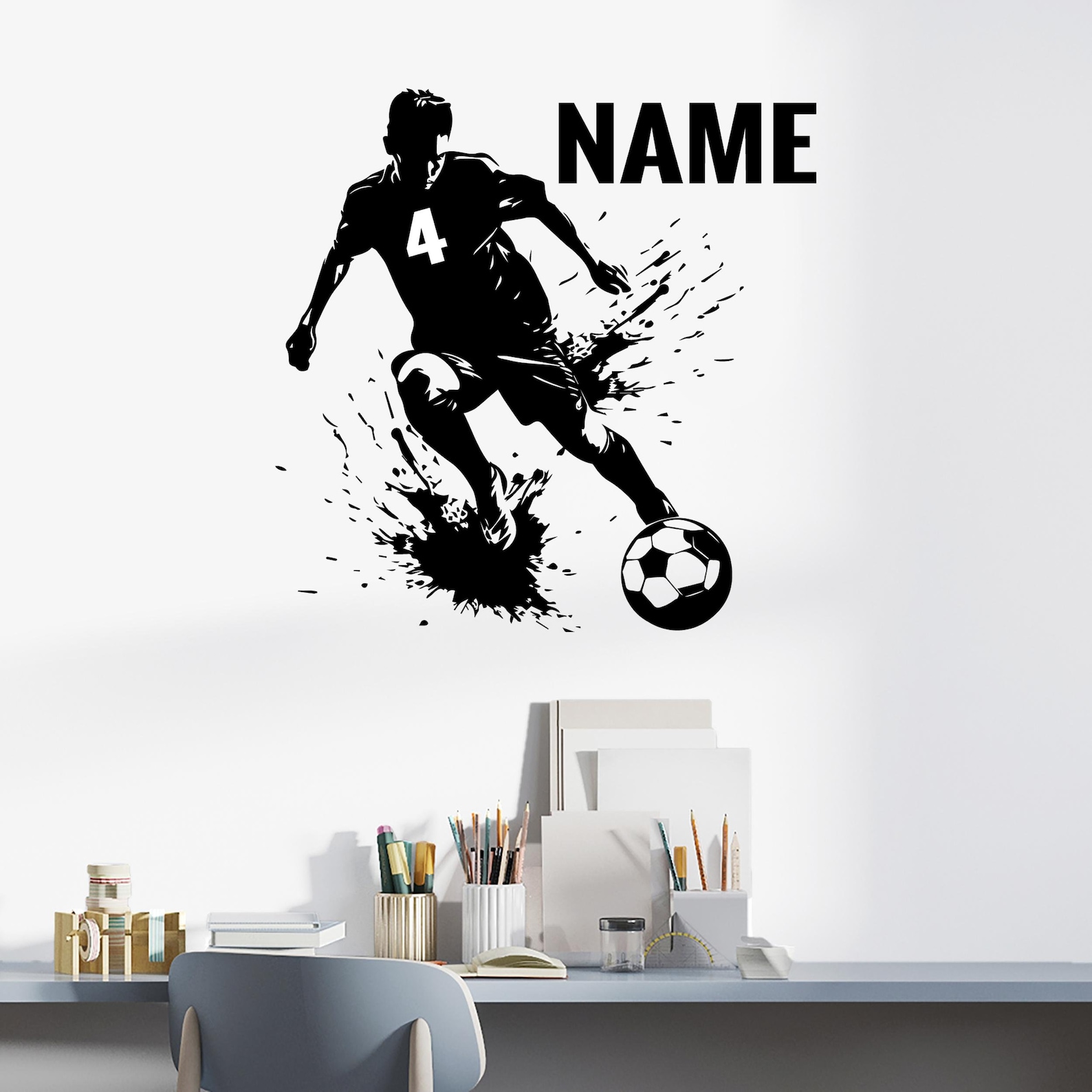 Custom Soccer Name Wall Decal - Wall Decals Soccer - Custom Name Wall ...