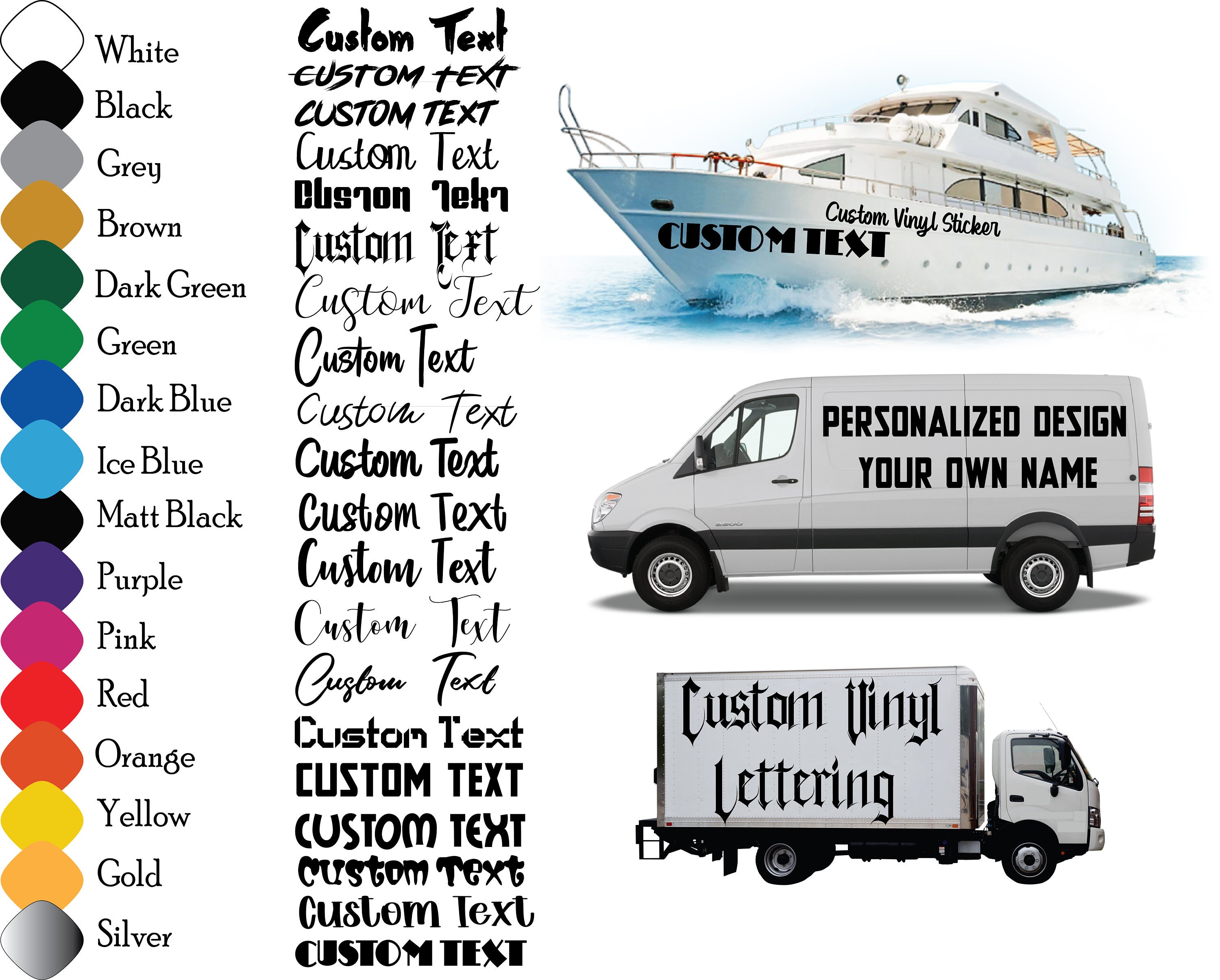 Custom Vinyl Decal - Decals Lettering Personalized - Personalized ...