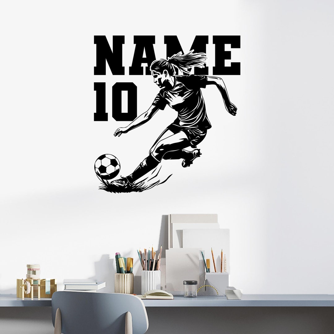 Custom Soccer Name Wall Decal - Custom Name Soccer Wall Decal - Soccer ...