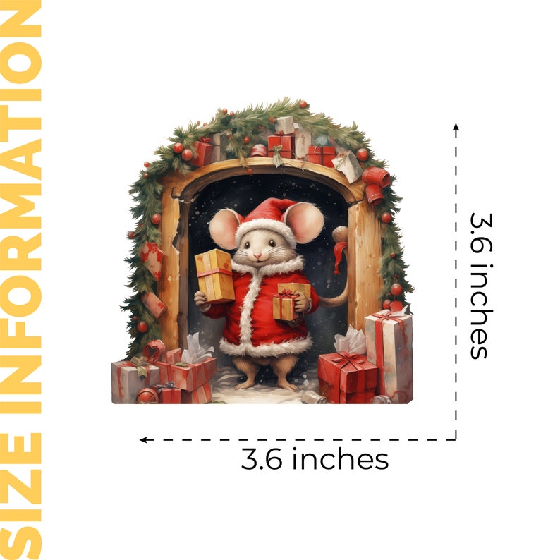 Christmas Stair Decals, Mouse House Sticker Mouse in the Wall Decal ...