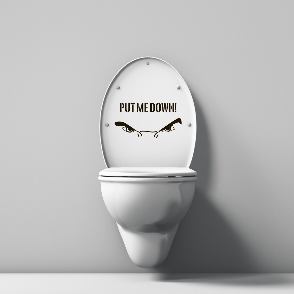 Toilet Lid Decal Sticker - Front Toilet Seat Cover Vinyl Decal - Put Me ...