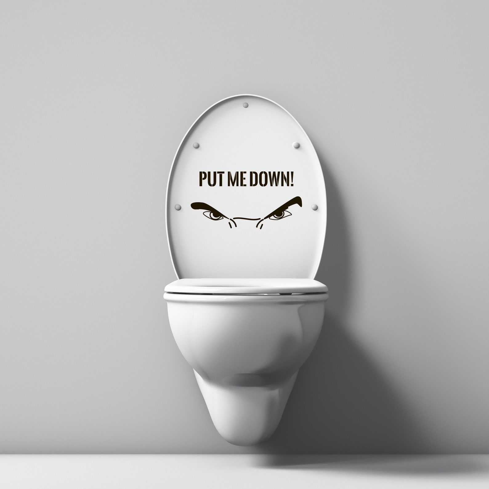 Toilet Lid Decal Sticker - Front Toilet Seat Cover Vinyl Decal - Put Me ...