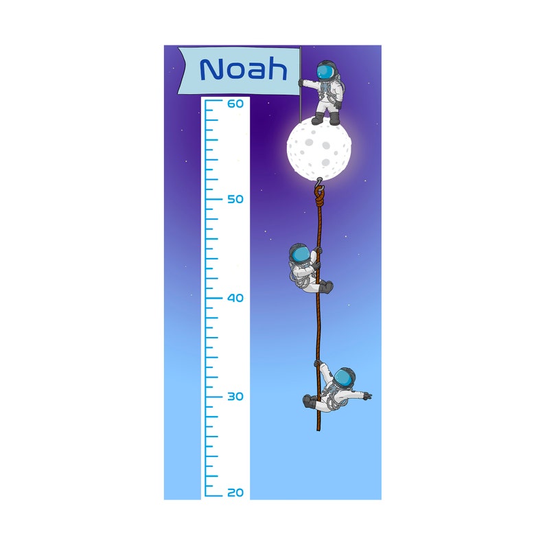 Cool Astronaut in Space Height Chart for Children Decor - Etsy