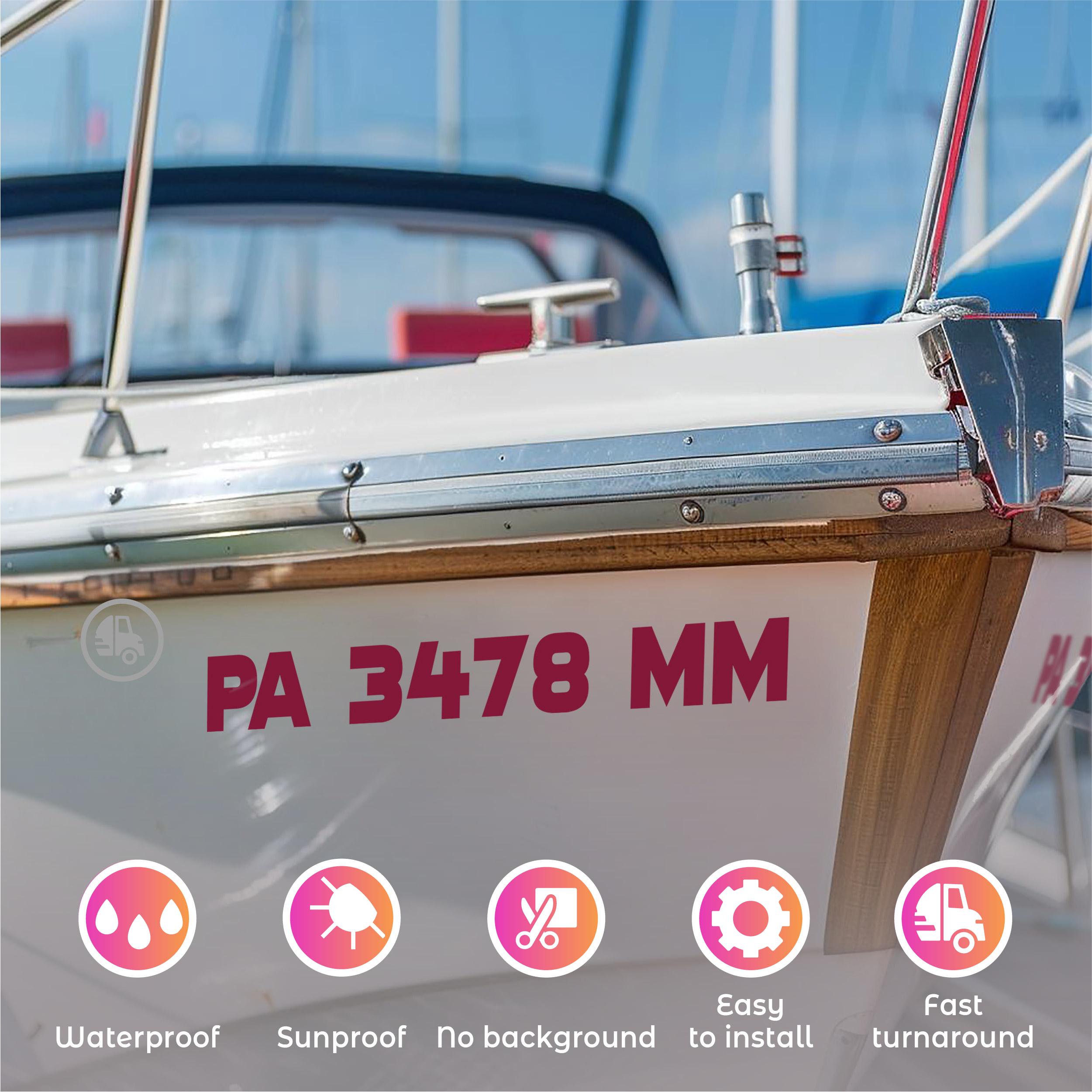 Personalized Boat Lettering & Number Decal - 2 Pack of Boat ...