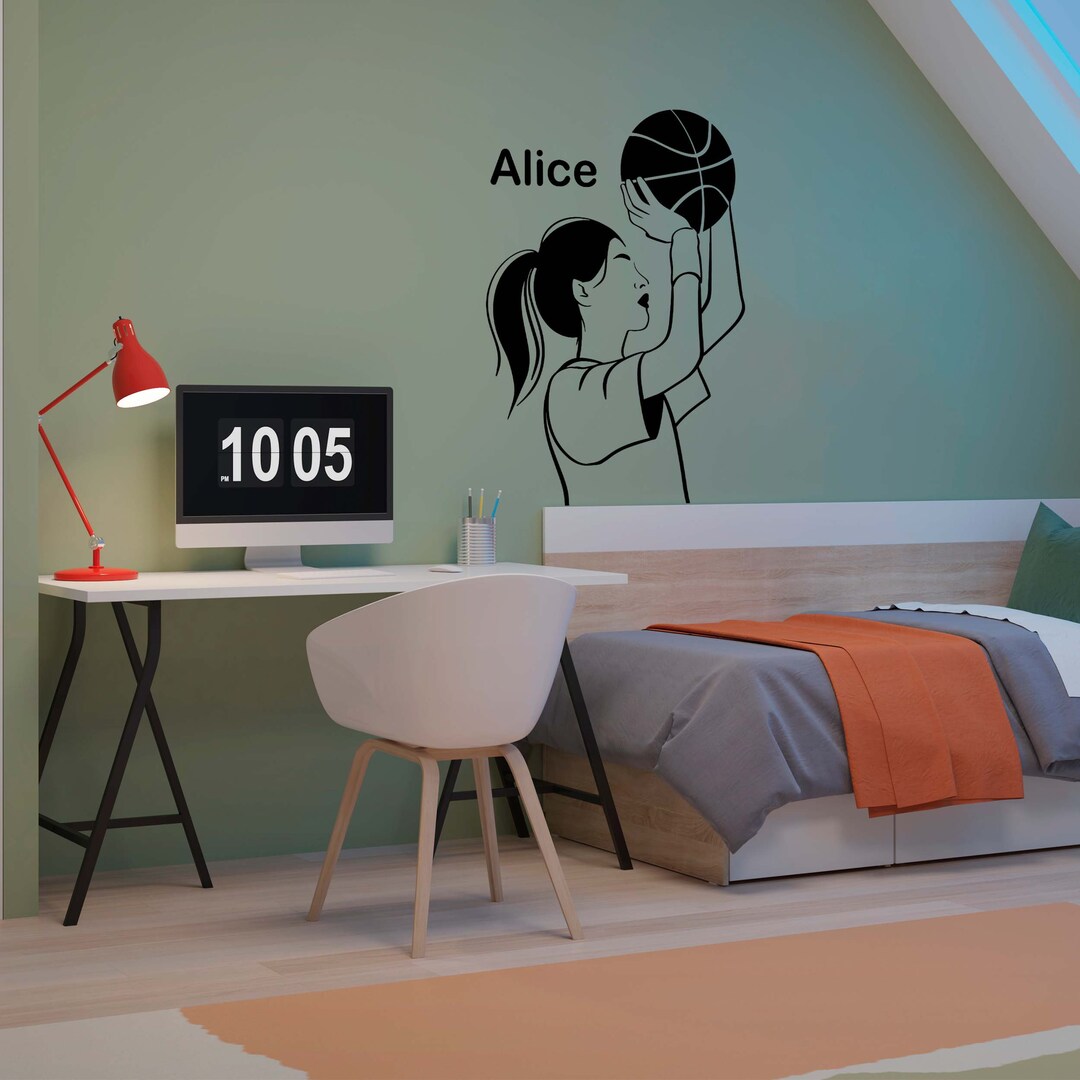 Female Basketball Player Sticker With Custom Name Basketball Player ...