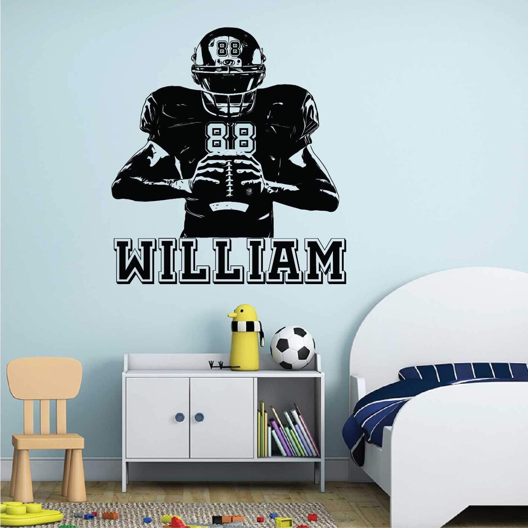 Personalized Custom Football Wall Decal - Numbers Custom Player Jerseys ...