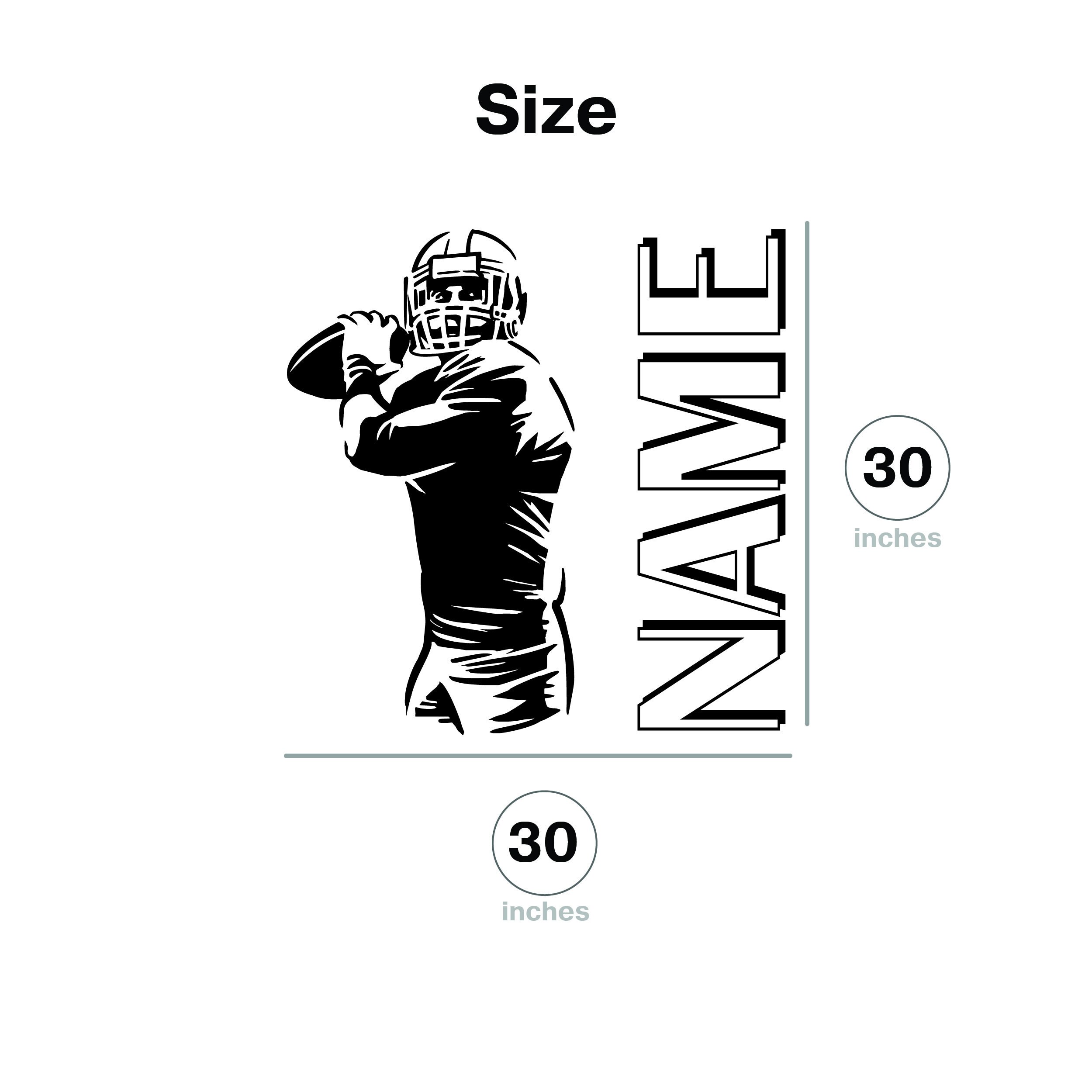 Personalized Custom Football Wall Decal Custom Wall Sticker With Boy ...