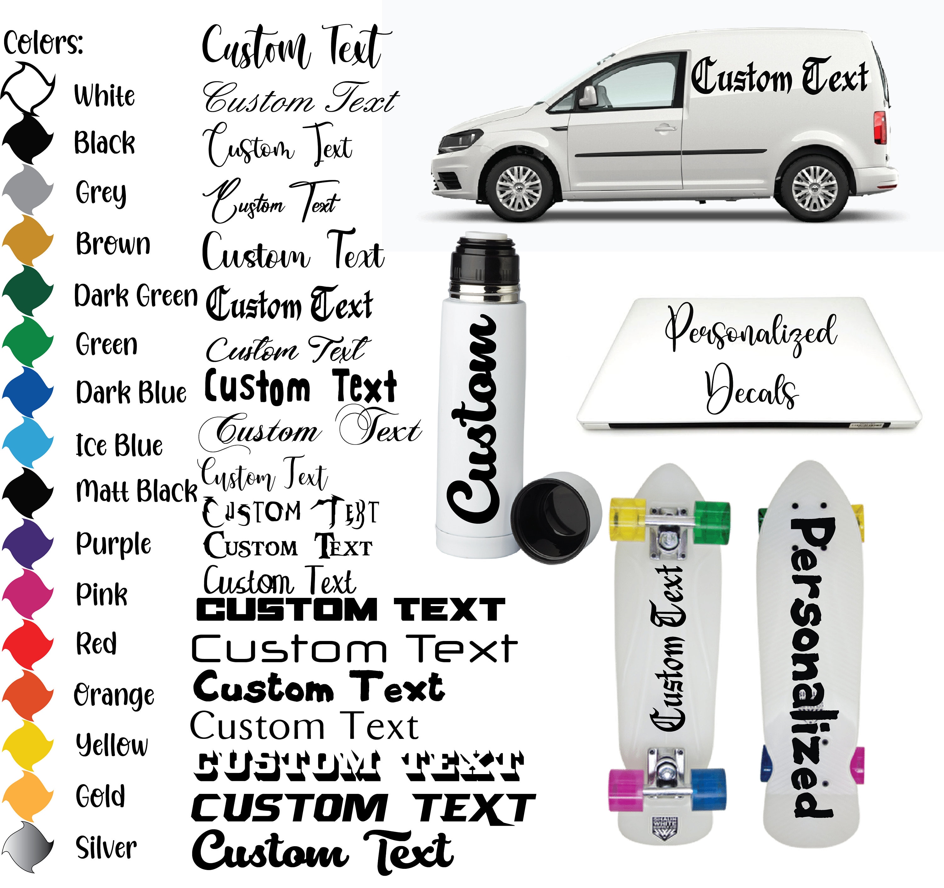 Personalized Design Your Own Name - Custom Vinyl Sticker Car Window ...