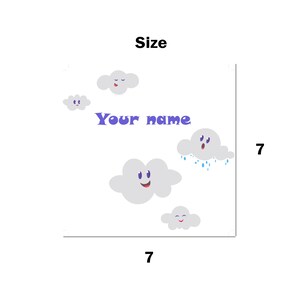 Friendly Faces on Pretty Cute White Clouds for Custom Girl Name Decal ...