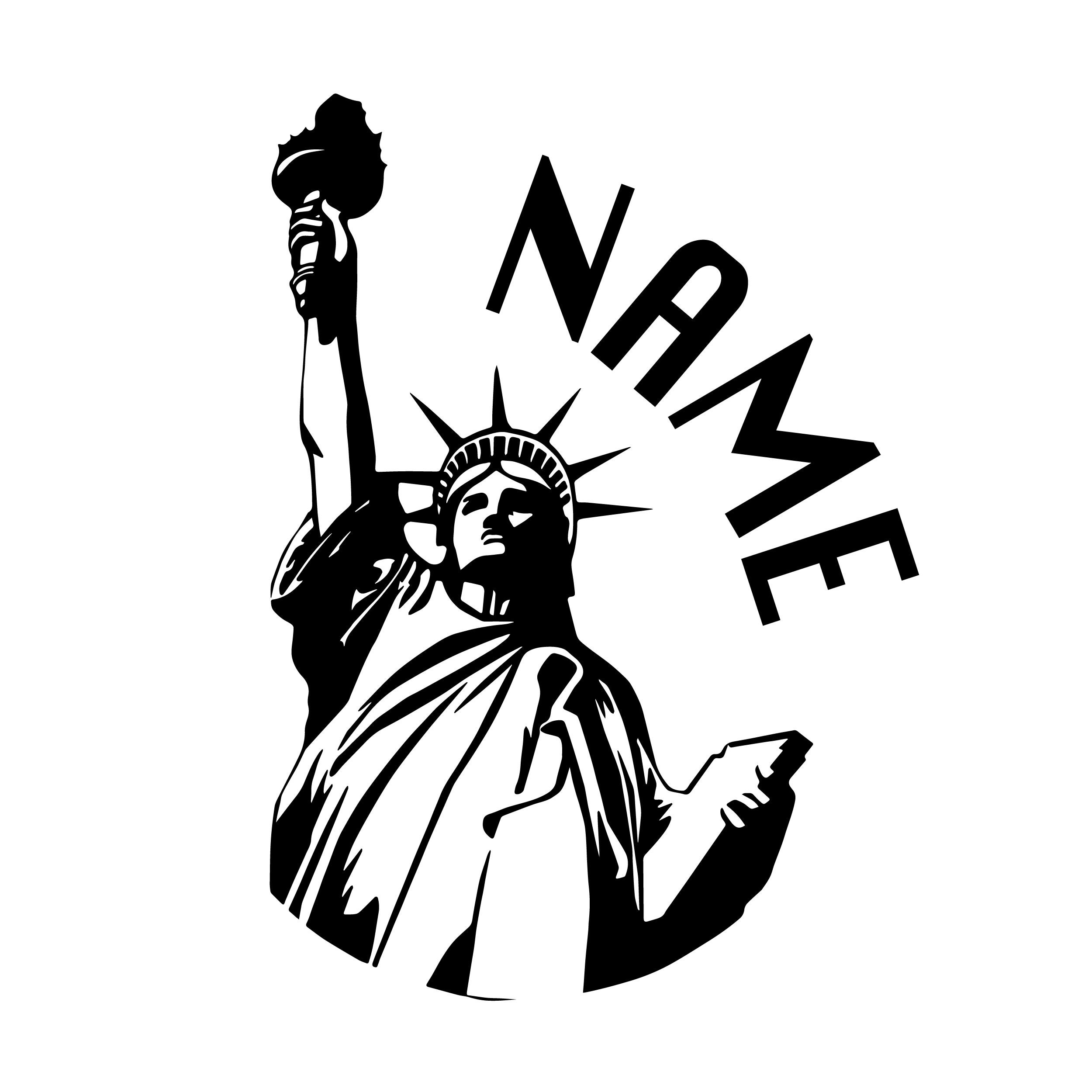 Statue of Liberty Car Decal With Personal Name Inscription -statue of ...