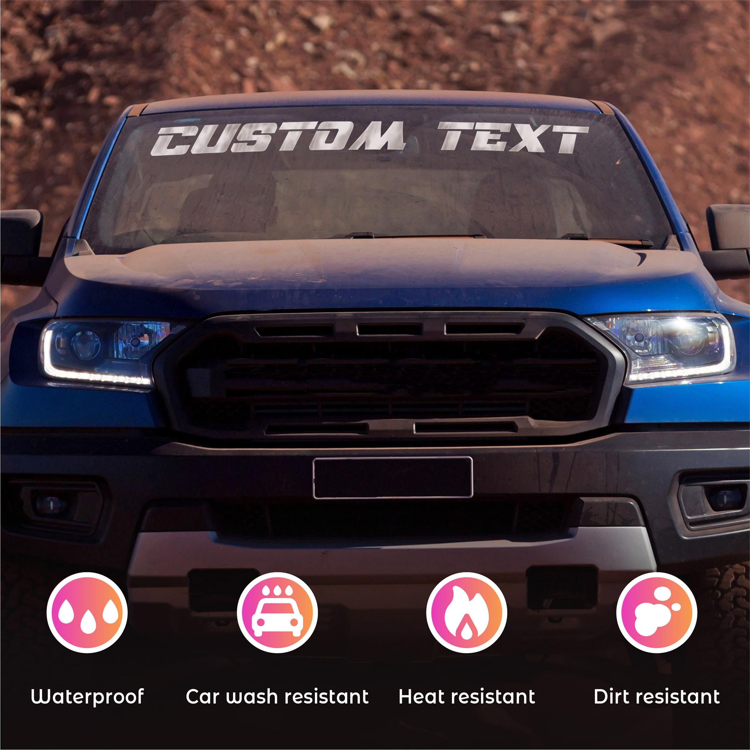 Custom Windshield Decal for Vehicles - Personalized Vinyl Lettering for ...