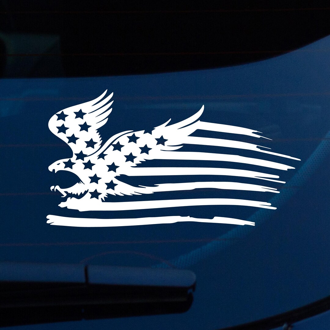American Flag Decals Eagle - Window Decals - Made in USA - Car Stickers ...