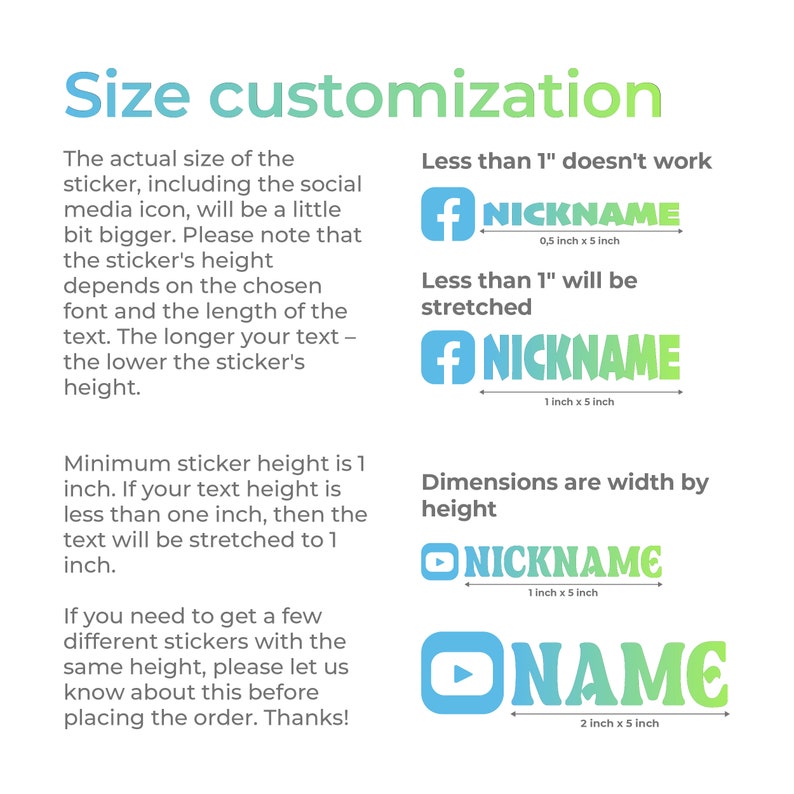 Personalized Social Media Stickers Custom Username, Nickname Stickers ...