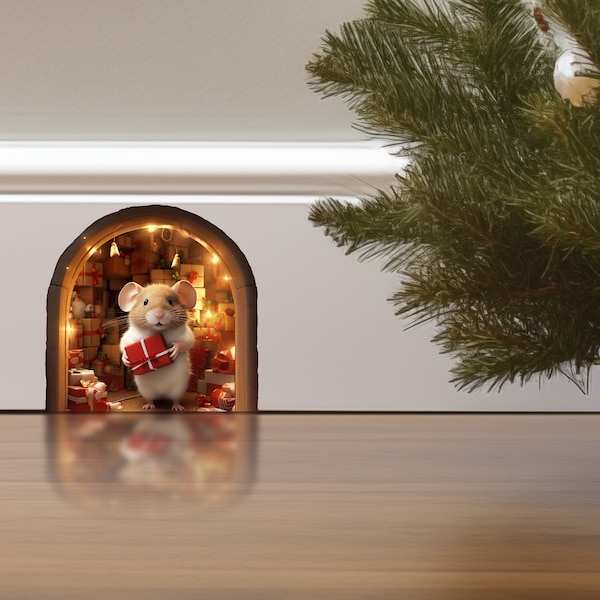 Mouse Hole Wall Decal - Etsy