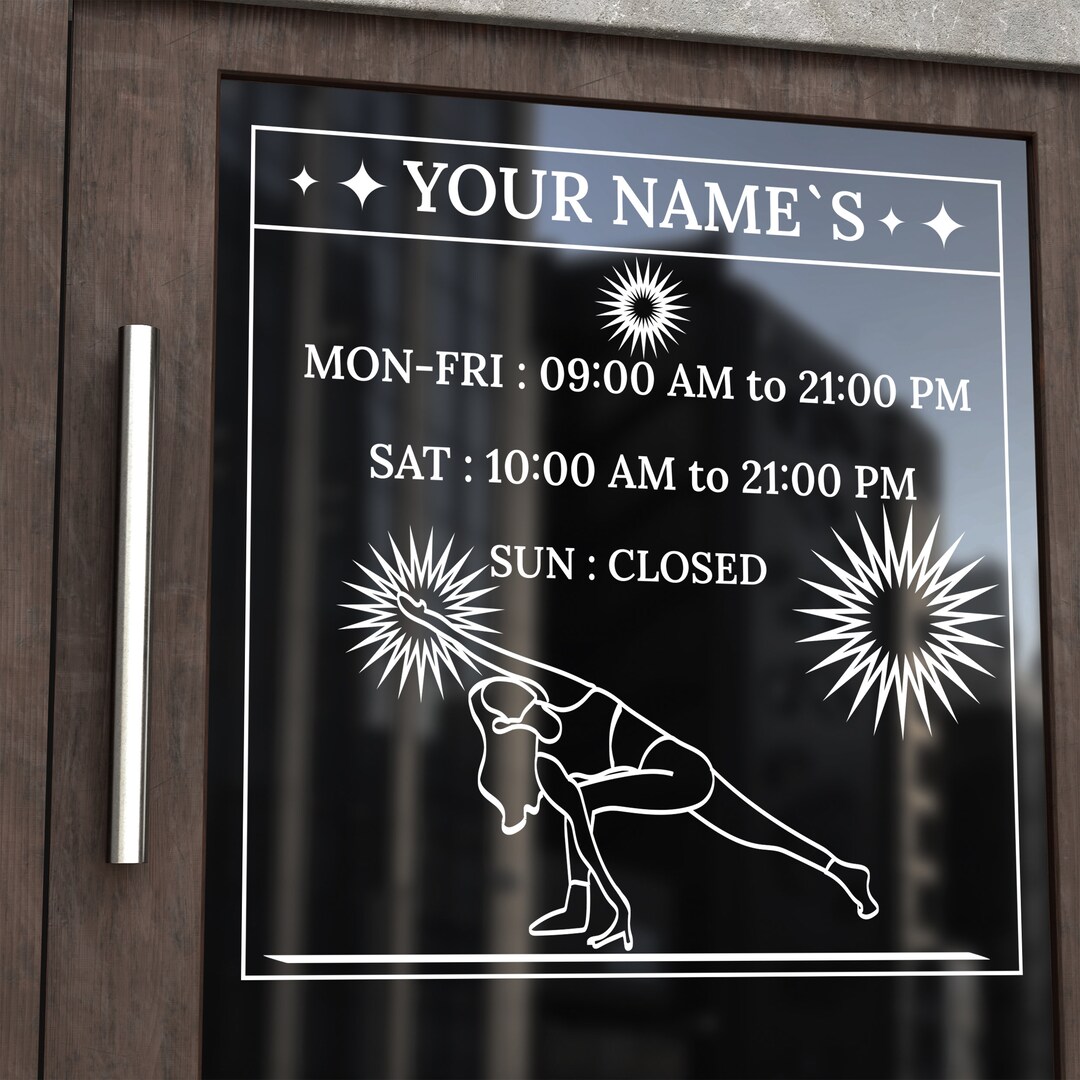 Personalized Name Yoga Decals for Front Door With Girl Doing Yoga ...