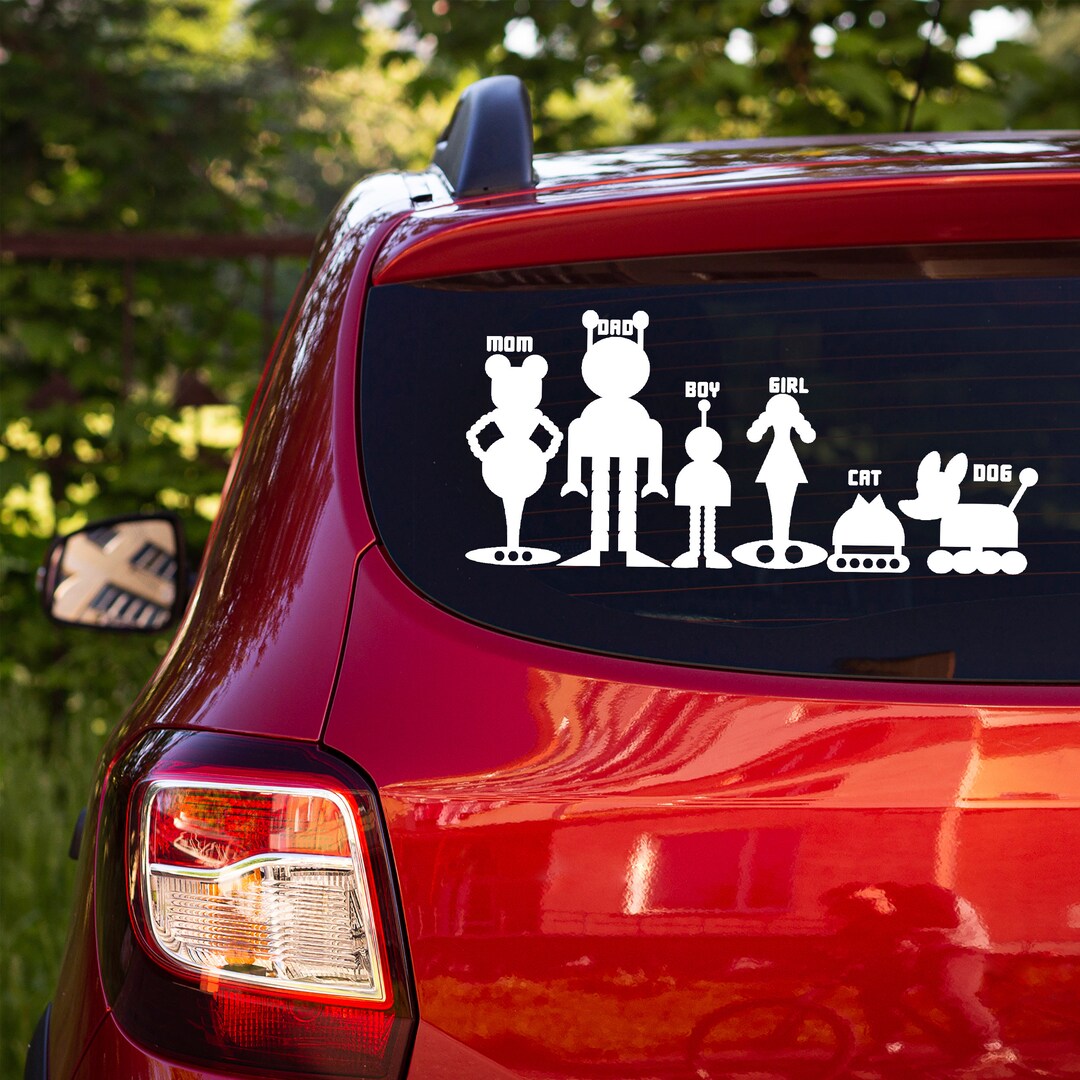 Figure Family Stickers With Silhouettes of Family Members in Shapes of ...